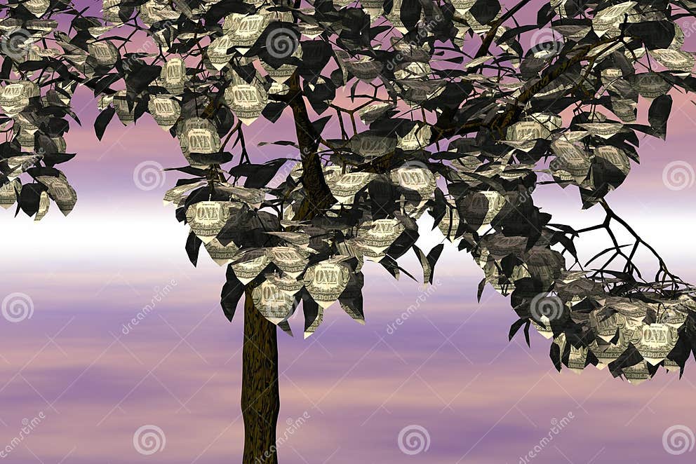 Dollar tree stock illustration. Illustration of dollar - 1102697