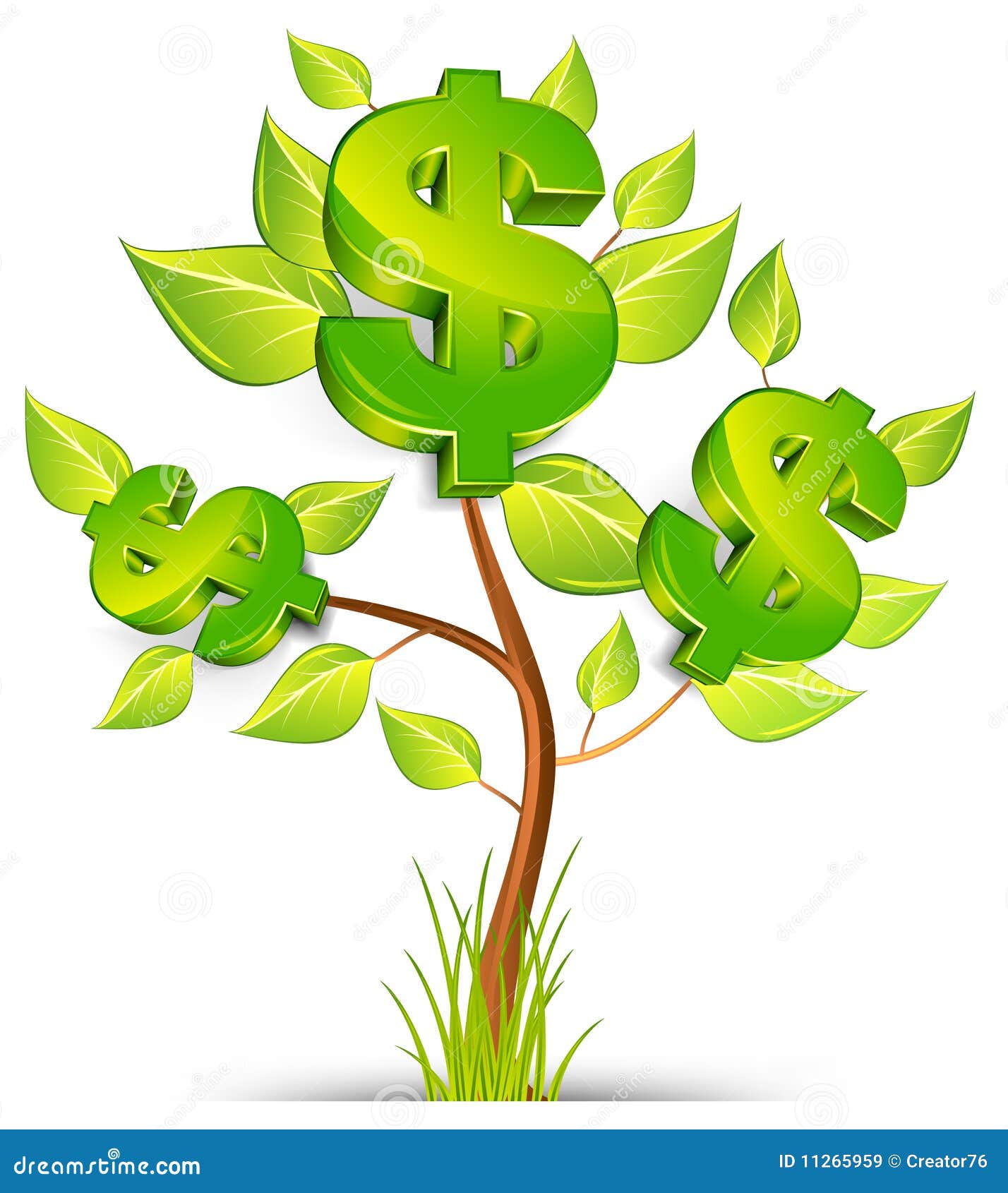 Dollar tree stock vector. Illustration of banking, business - 11265959
