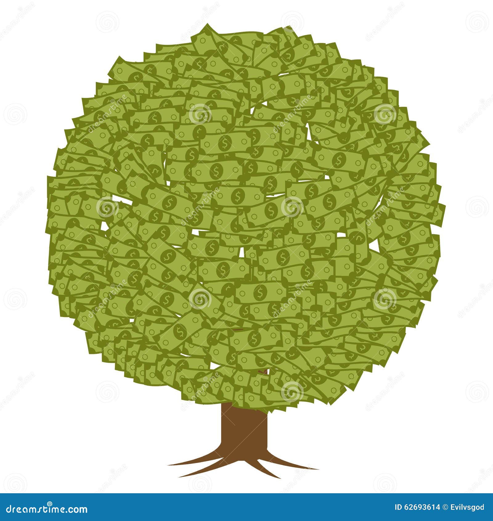 Dollar tree stock vector. Illustration of finance, loan - 62693614