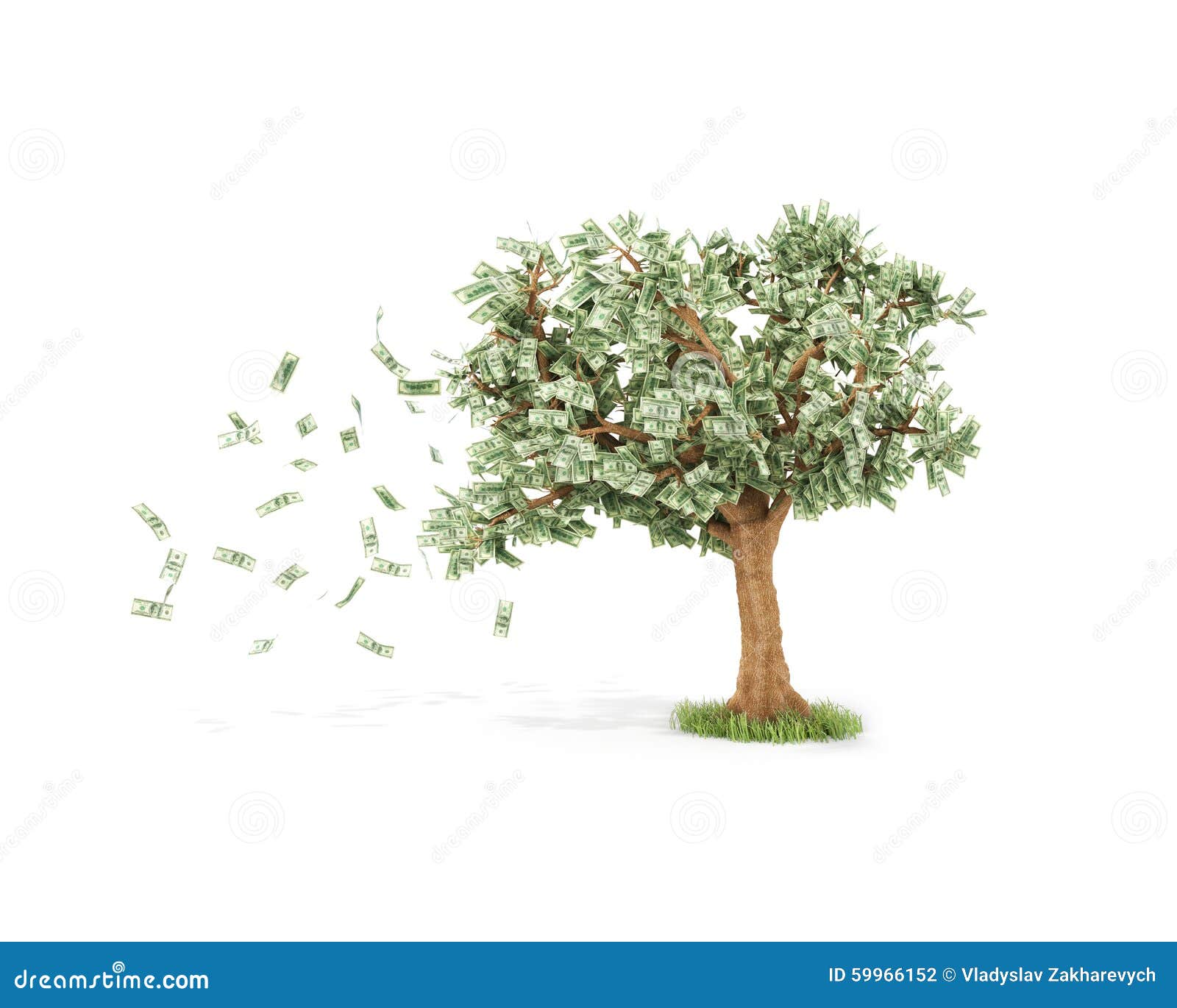 Dollar Tree with Hundred Dollar Bills Stock Photo - Image of cash ...