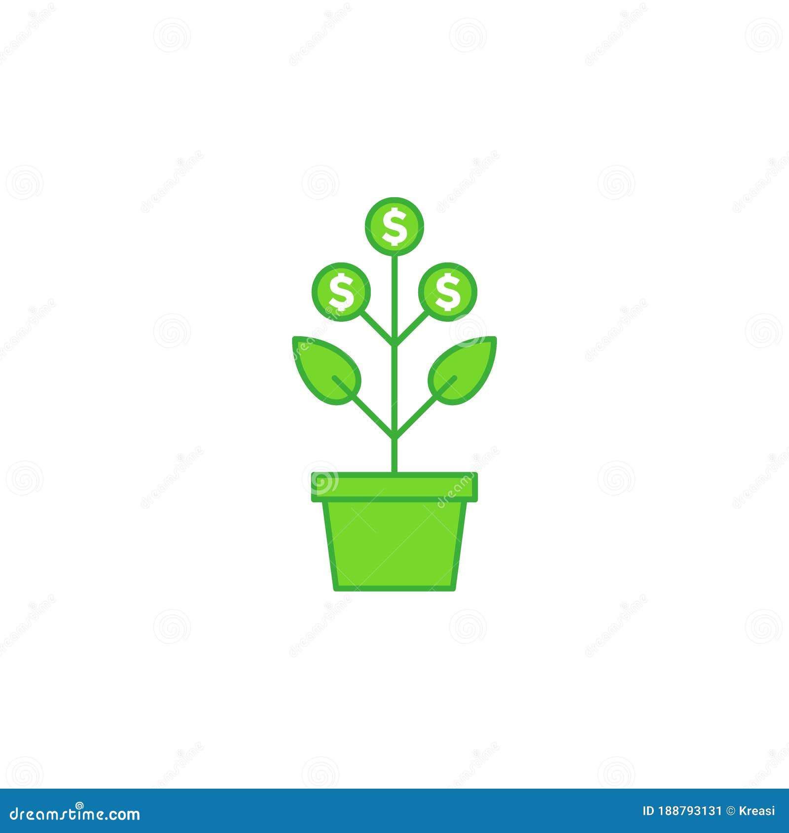Dollar Tree Icon Vector Illustration Stock Vector - Illustration of ...