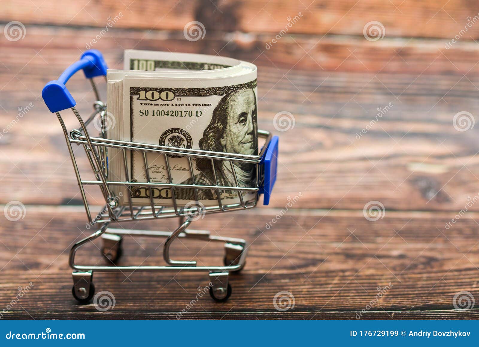 Trolley With Money On A White Background Stock Photo | CartoonDealer ...