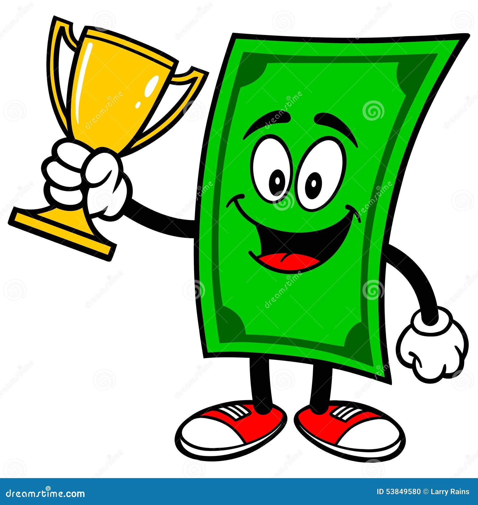 Dollar with Trophy stock vector. Illustration of success - 53849580