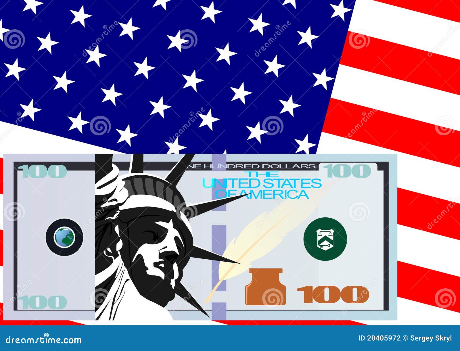 The Dollar and the U.S. Flag Stock Vector - Illustration of black, body ...