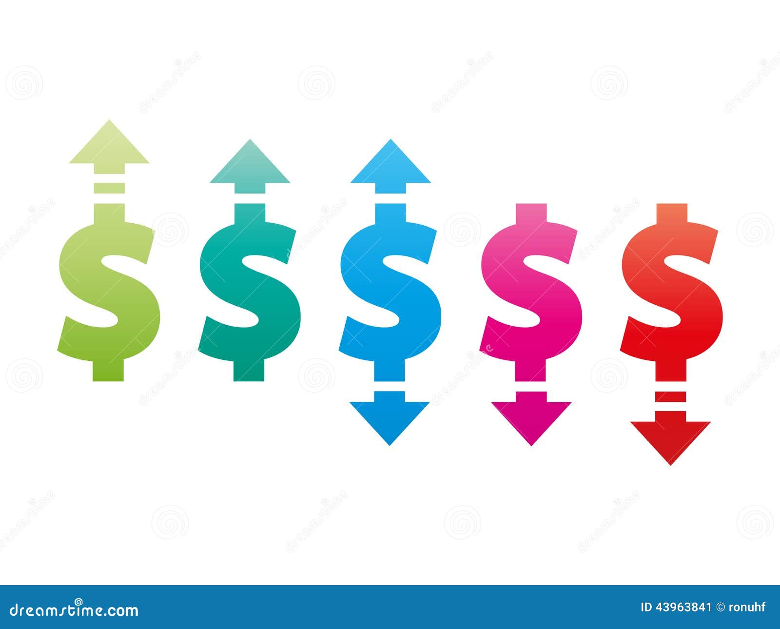 Dollar Up and Down Sign Icon Stock Vector - Illustration of financial ...