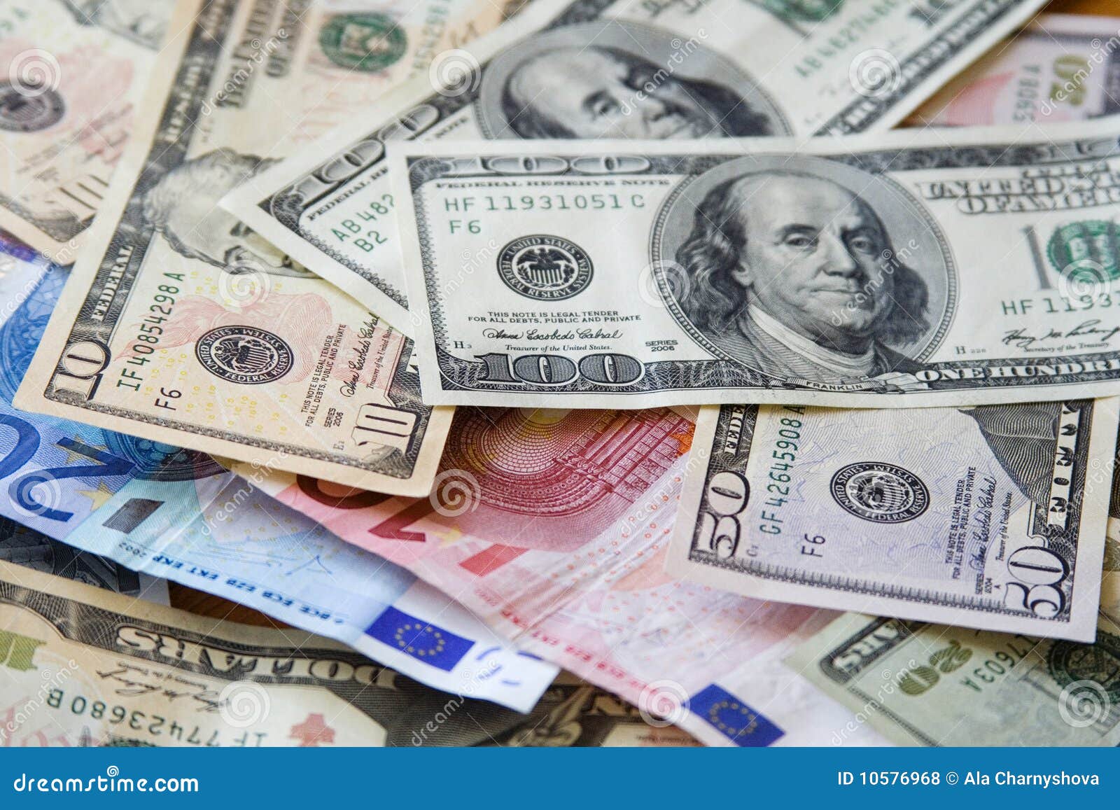 Dollar vs Euro stock photo. Image of euro, currency, cash - 10576968