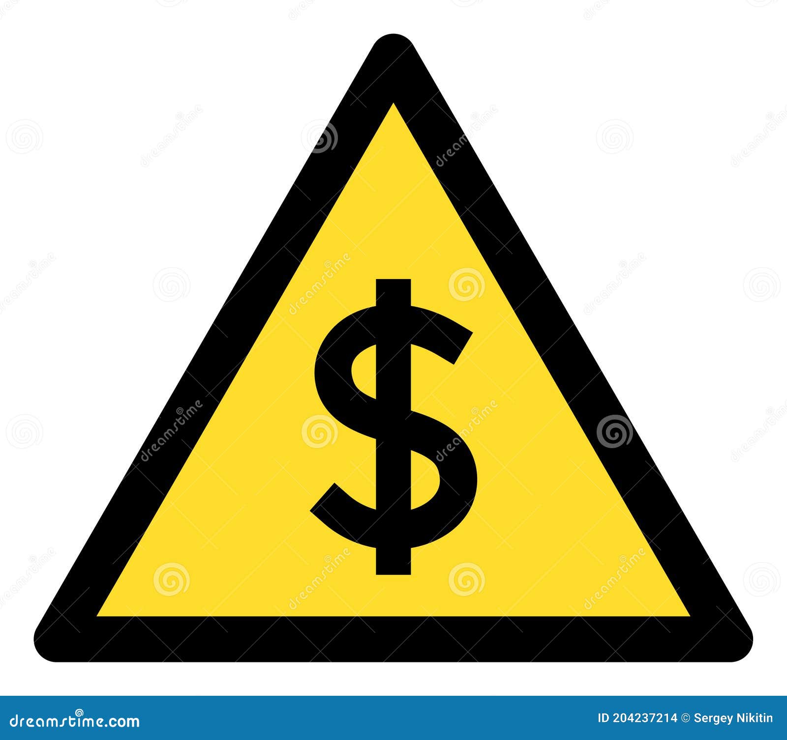 Dollar Warning Flat Icon Symbol Stock Vector - Illustration of ...