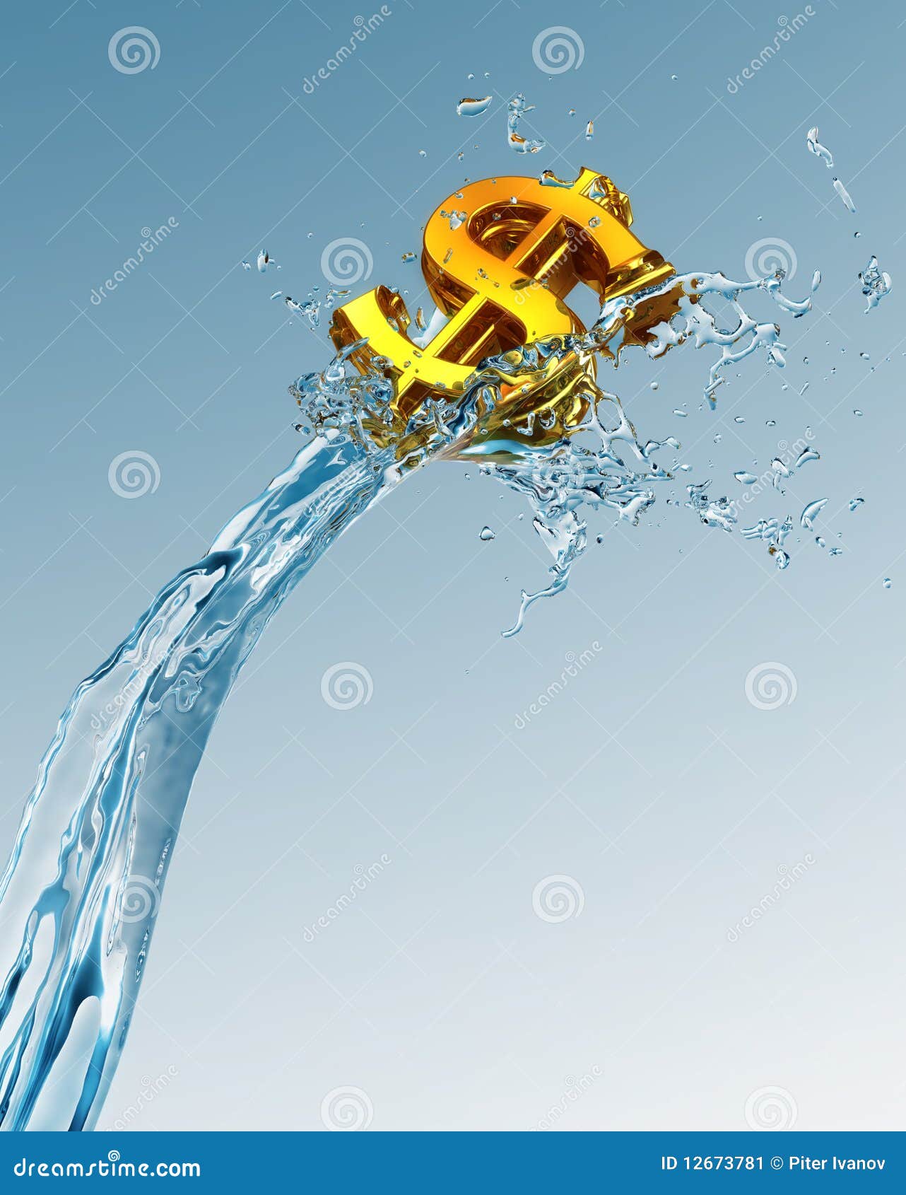 Dollar on wave stock illustration. Illustration of symbol - 12673781