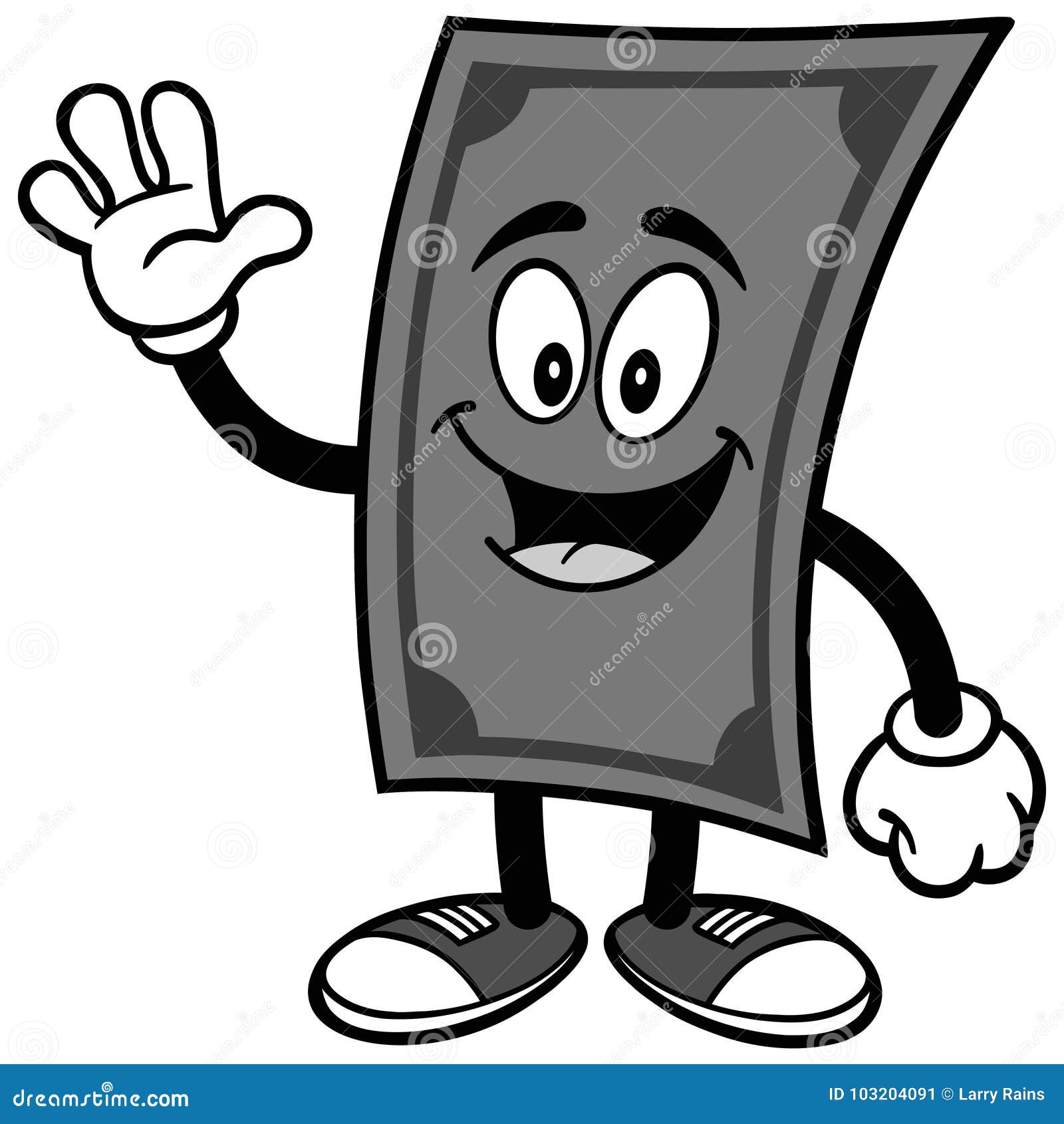 Dollar Waving Illustration stock vector. Illustration of american ...