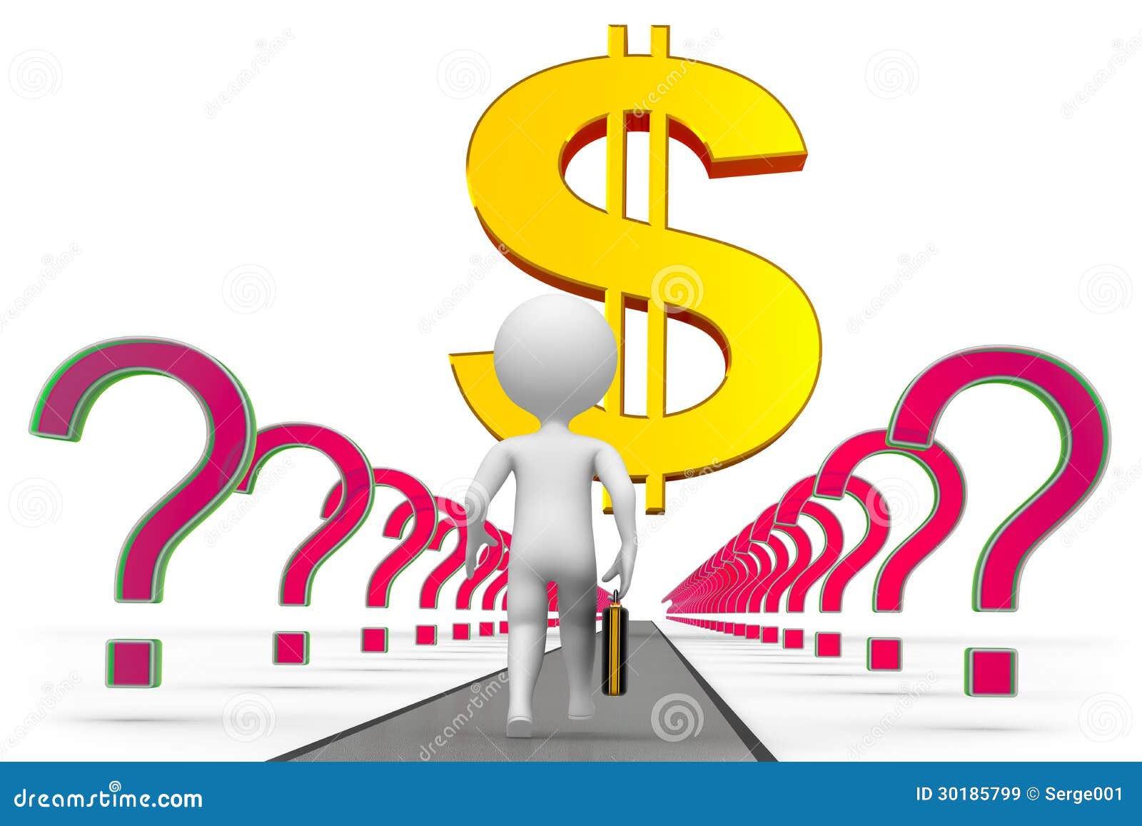 Dollar way to success stock illustration. Illustration of point - 30185799