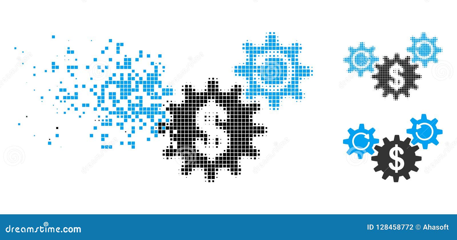 Moving Pixelated Halftone Dollar Wheels Rotation Icon Stock Vector ... Moving Pixelated Halftone Dollar Wheels Rotation Icon Stock Vector ...