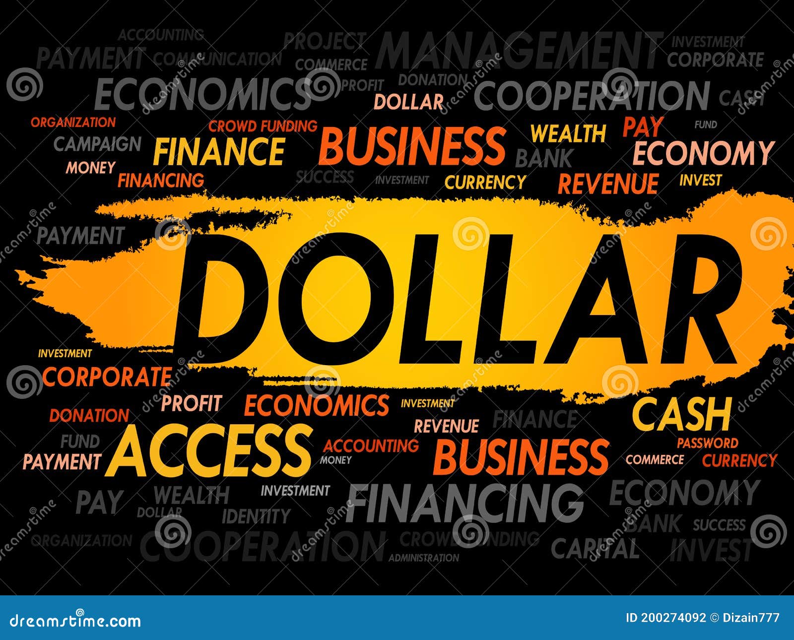 DOLLAR word cloud stock illustration. Illustration of earnings - 200274092