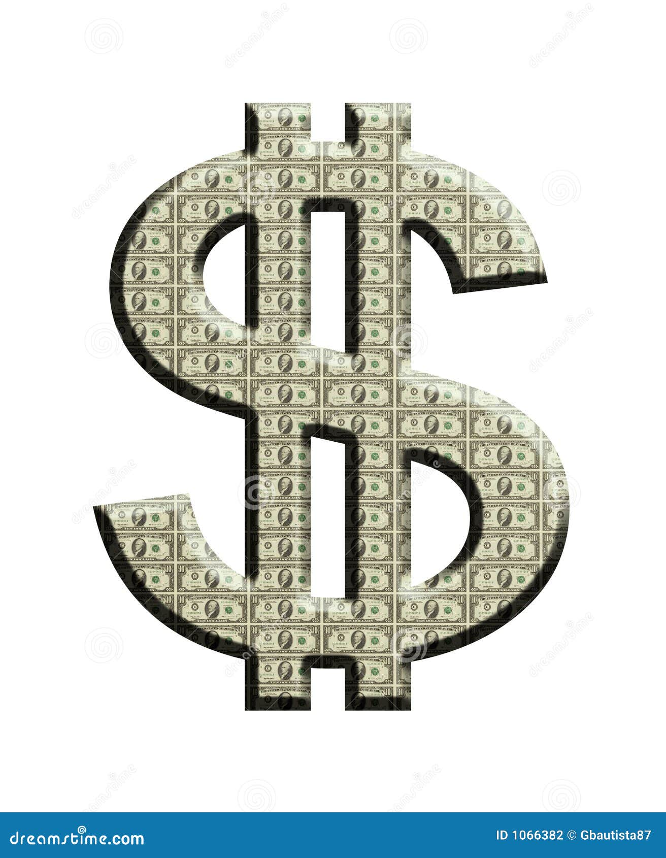Dollar-Zeichen stock abbildung. Illustration von zeichen - 1066382