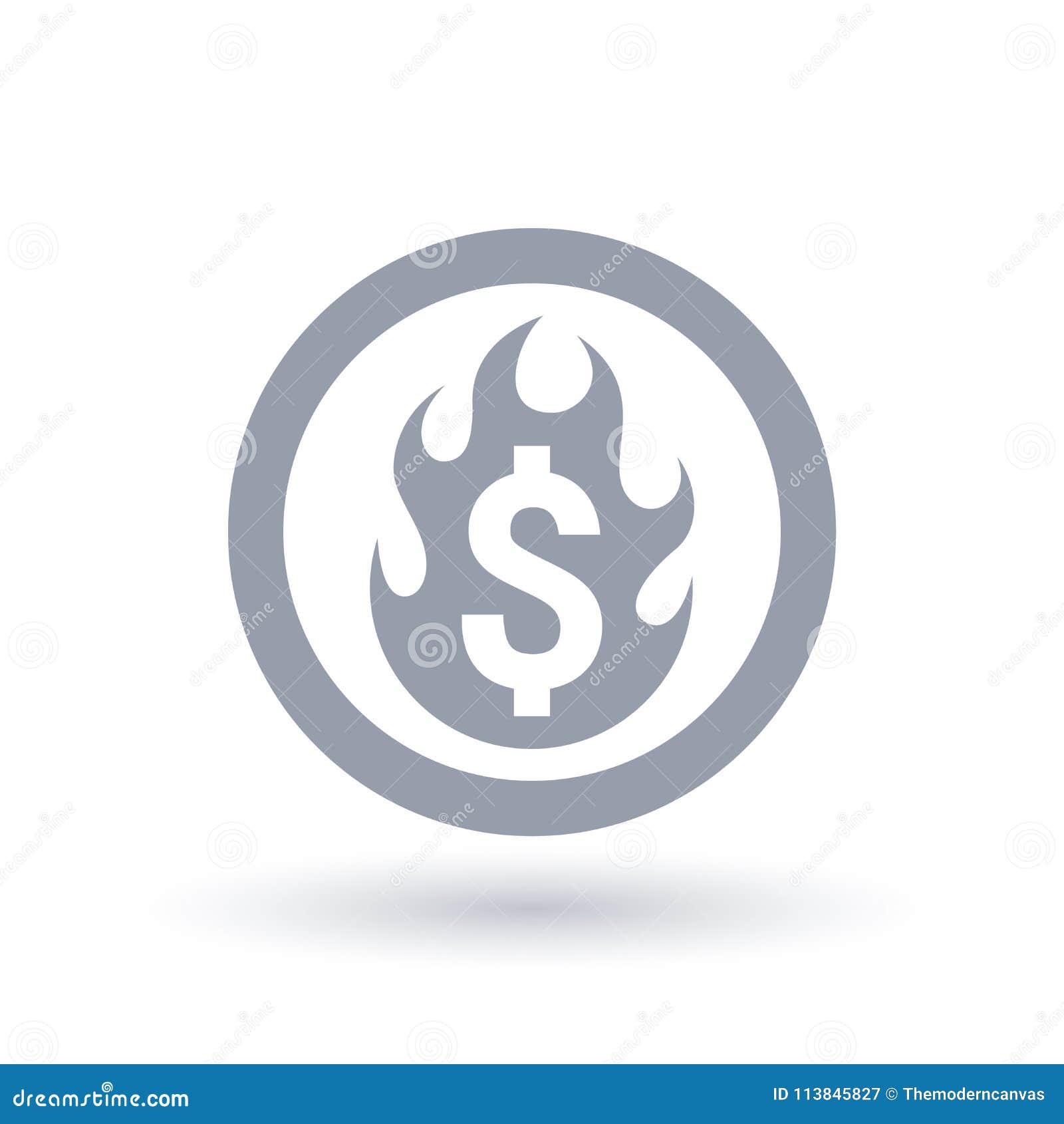 Dollarflammenikone Brennendes Geldsymbol Vektor Abbildung ...