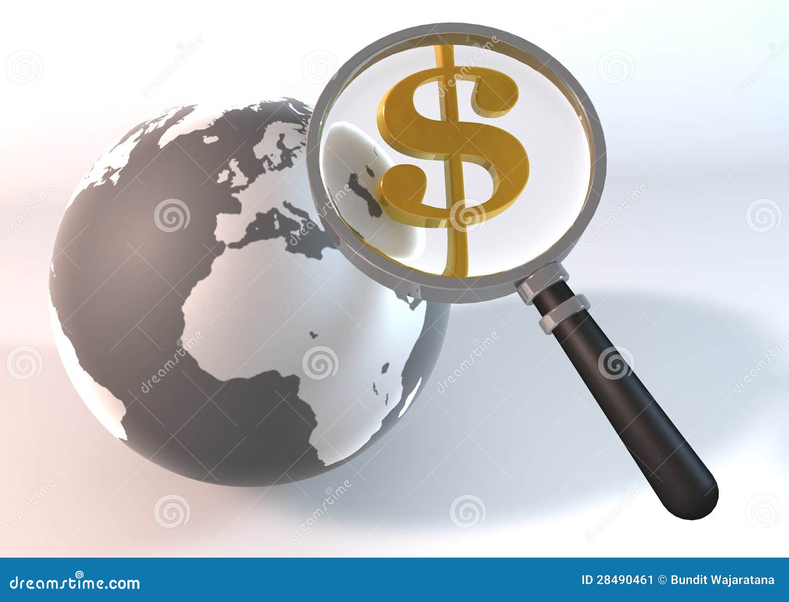 DollarGlass-World stock illustration. Illustration of graphic - 28490461