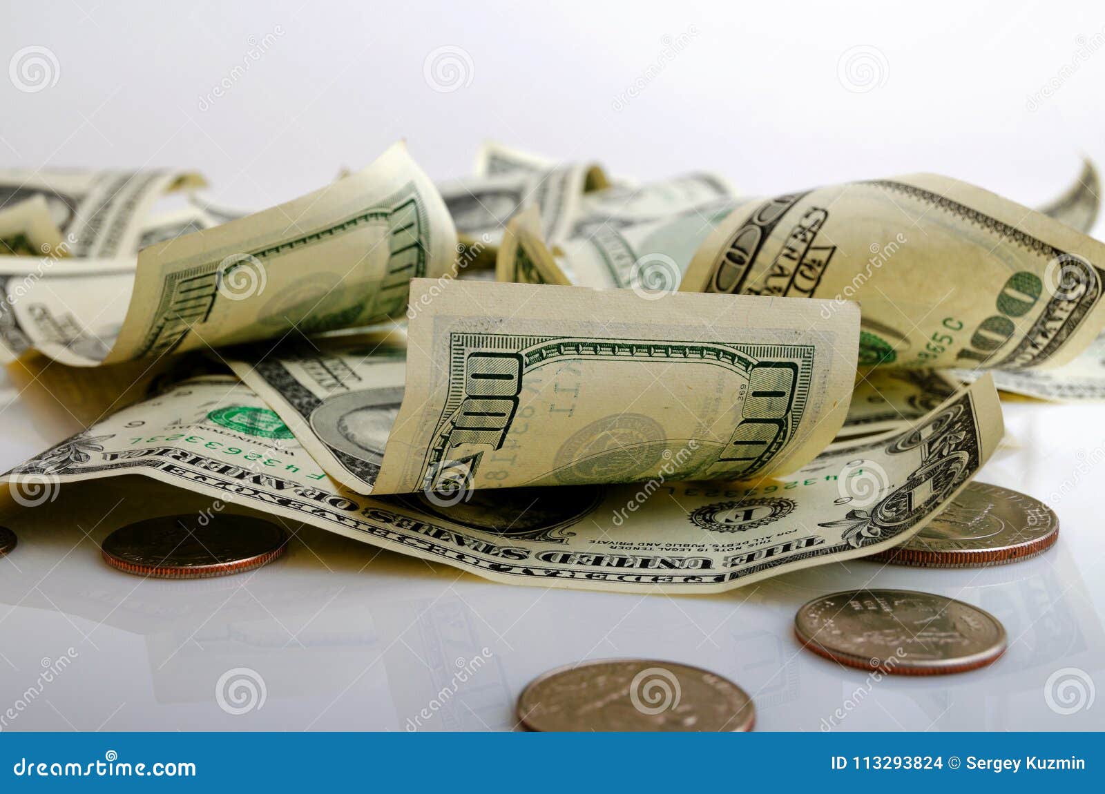 Dollari Dei Contanti E Centesimi Stati Uniti Fotografia Stock ...