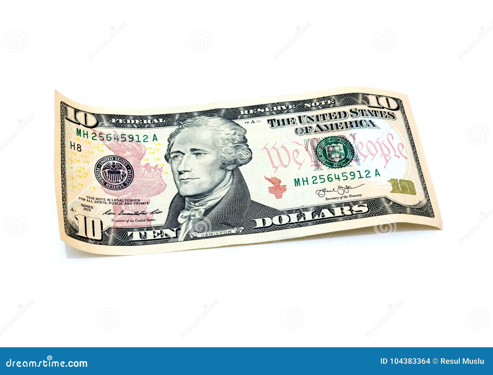 10 dollari di banconota fotografia stock. Immagine di debito - 104383364