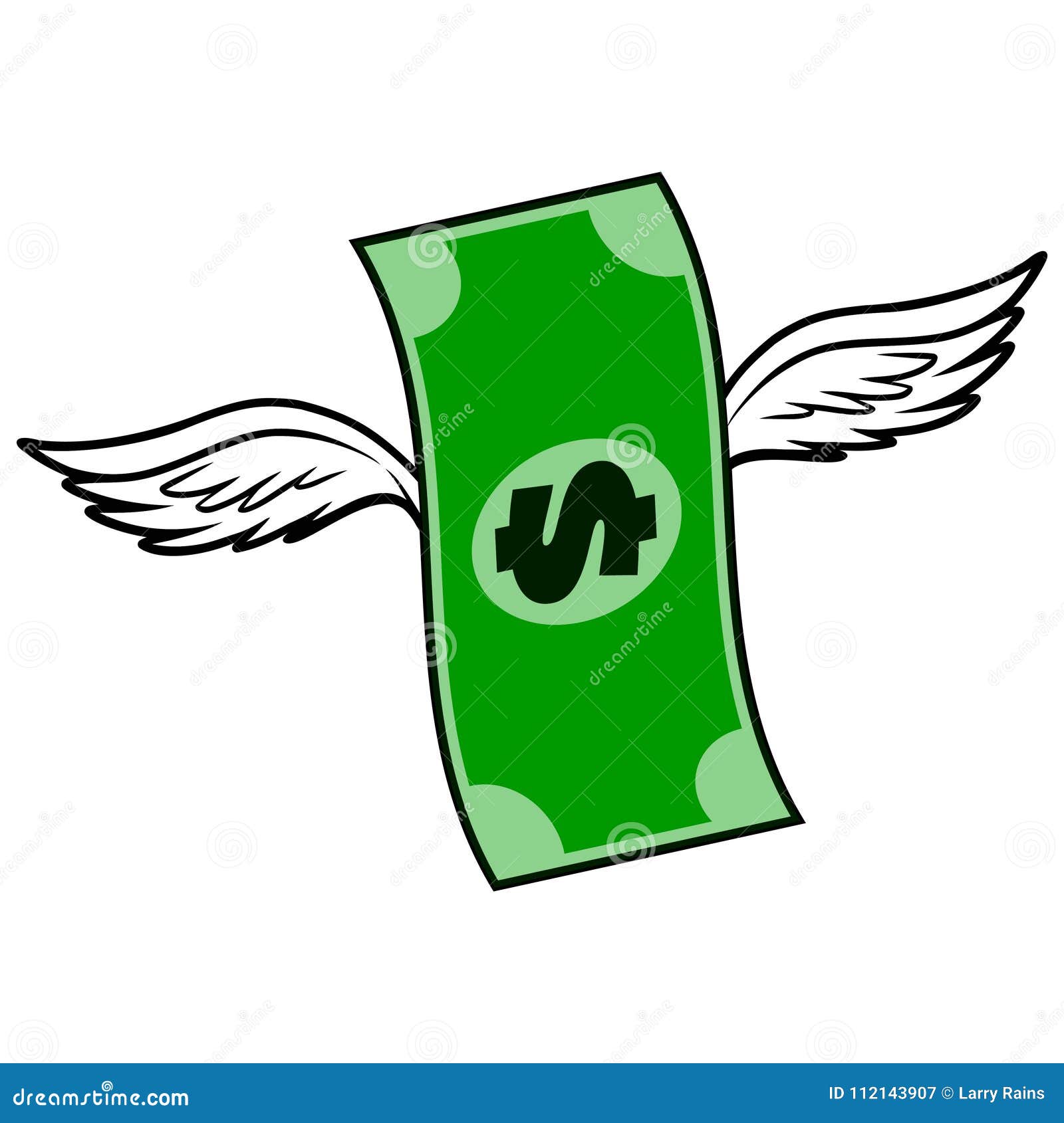 Dollaro con le ali illustrazione vettoriale. Illustrazione di carta ...