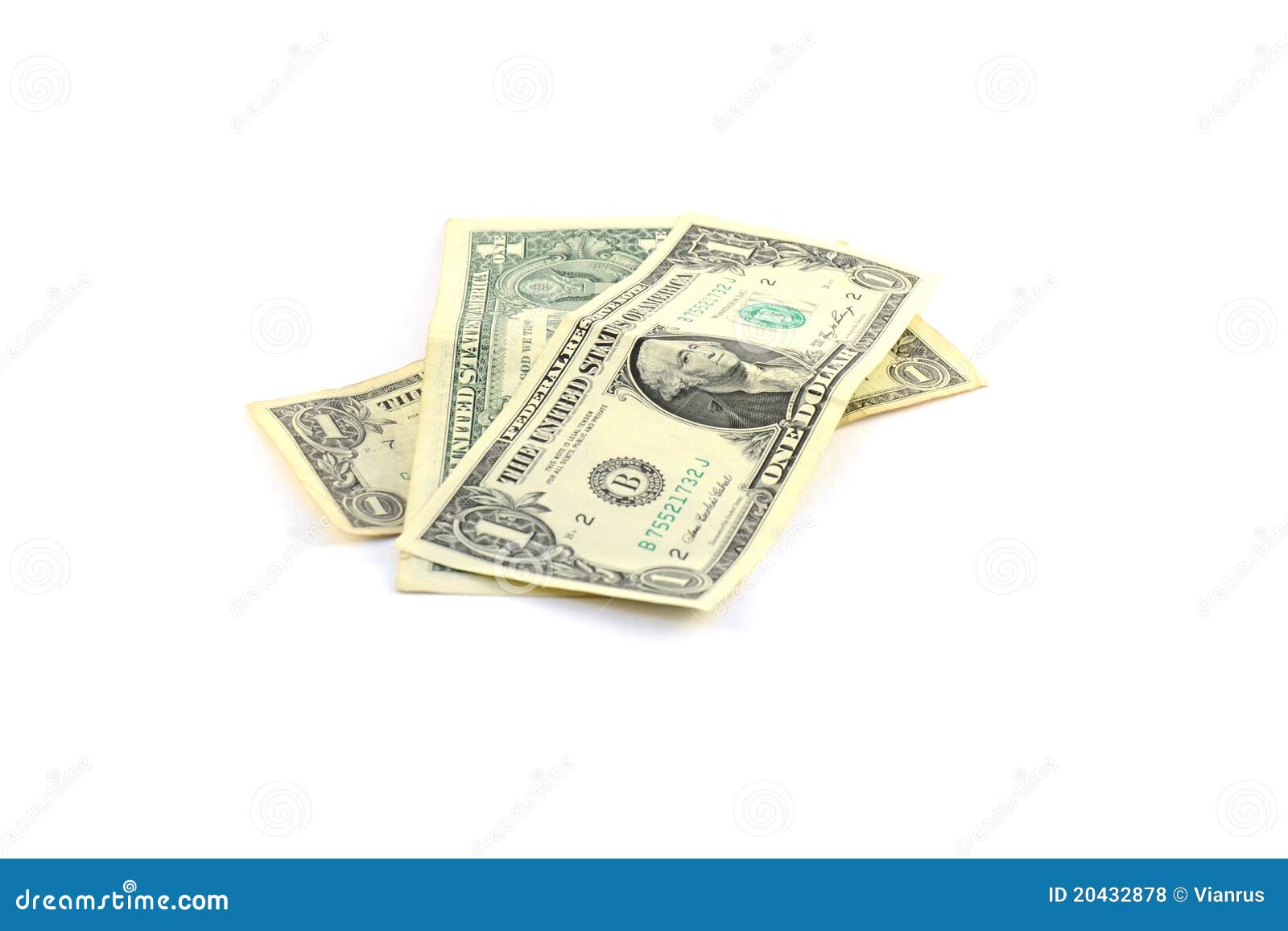 Dollars stock photo. Image of three, dollars, hard, banknote - 20432878