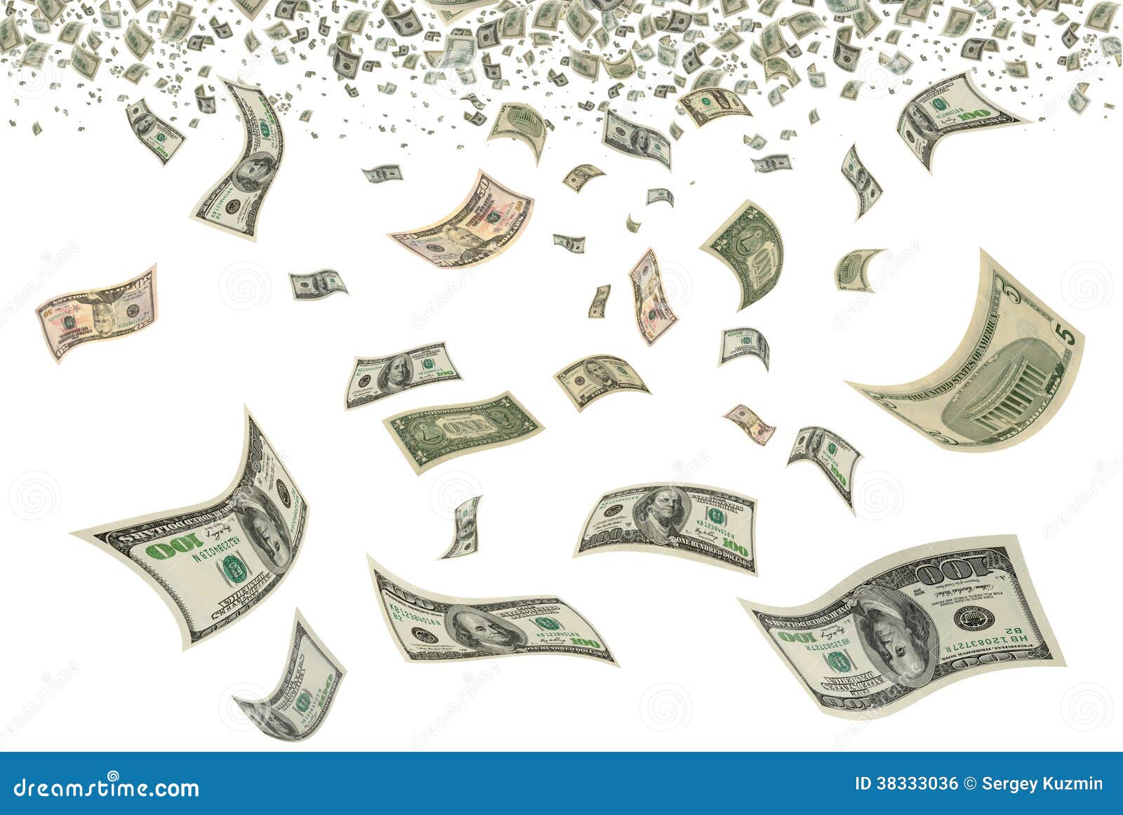 Dollars in the air. stock photo. Image of assets, investments - 38333036