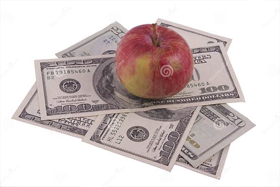 Dollars with apple stock image. Image of green, heap - 10352571