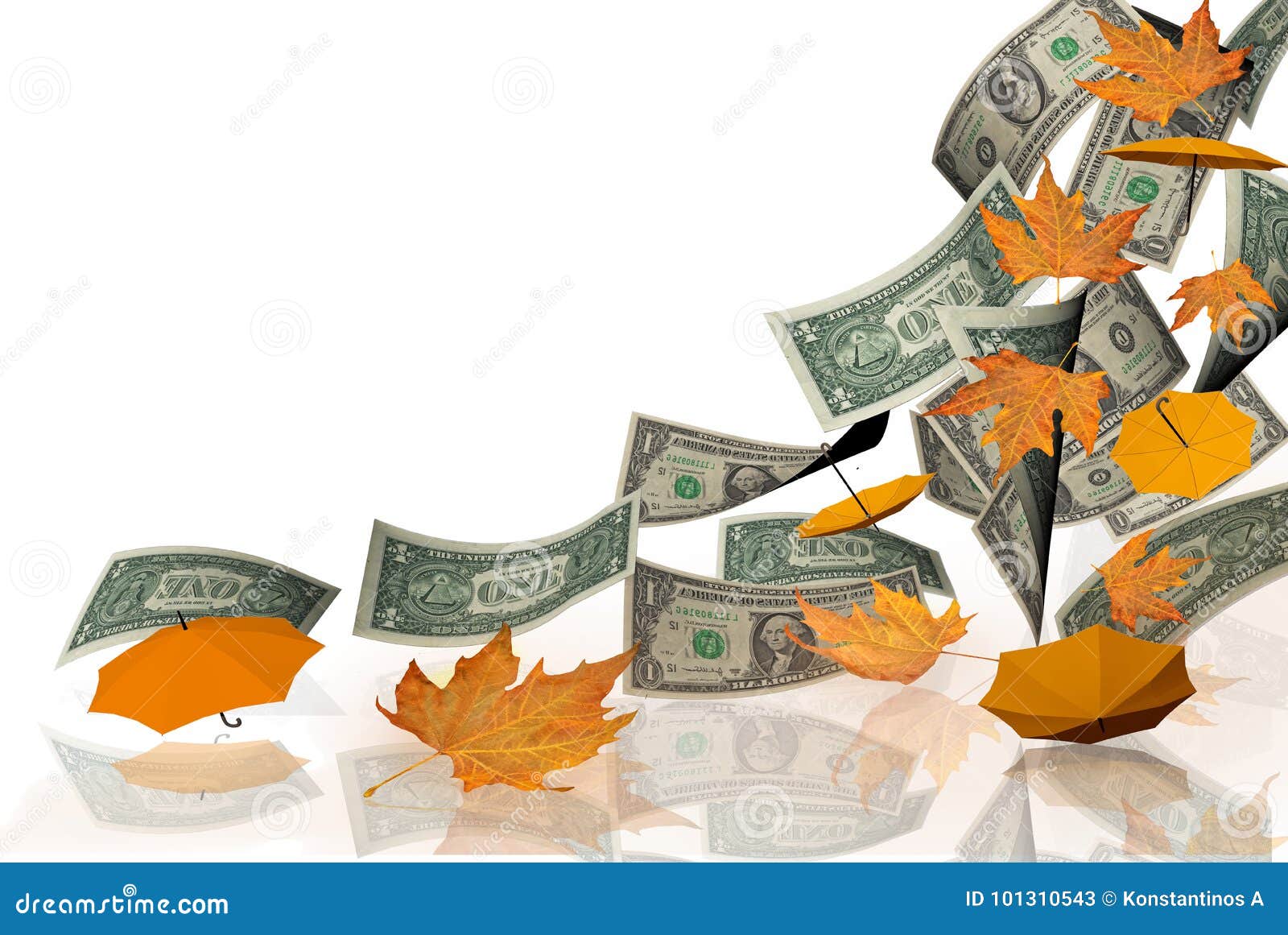 Dollars Autumn Falling Leaves Market Autmn Background Stock Image ...