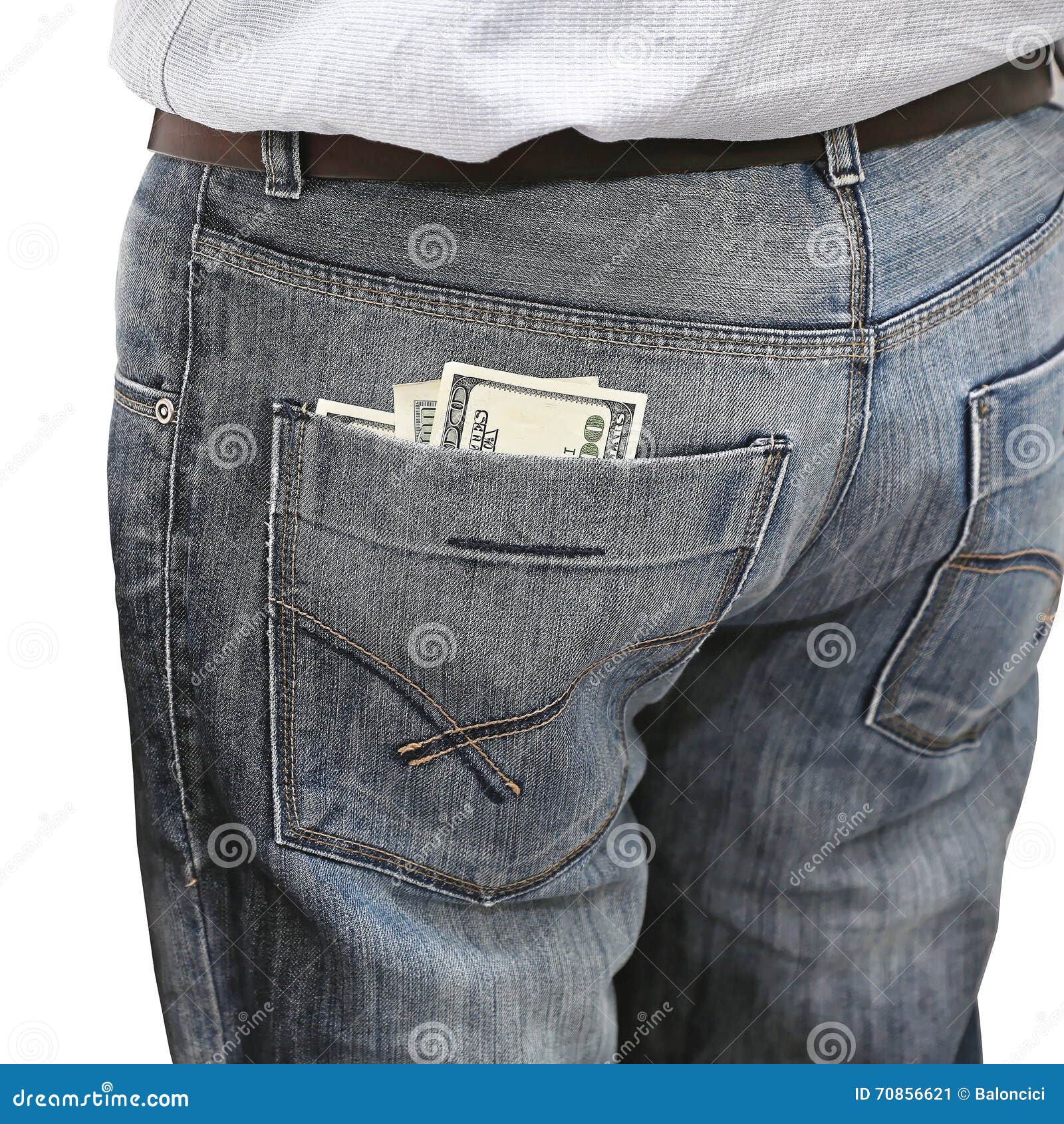 Dollars in Back Pocket stock image. Image of jeans, denim - 70856621