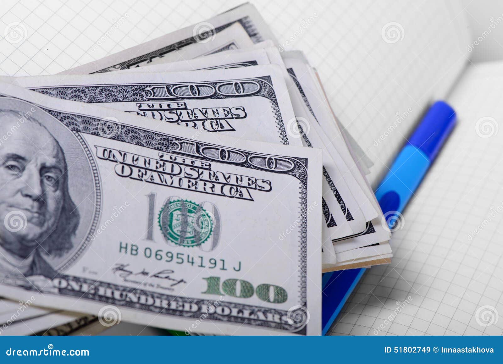 Dollars Banknotes and Notebook Stock Image - Image of notebook, banking ...