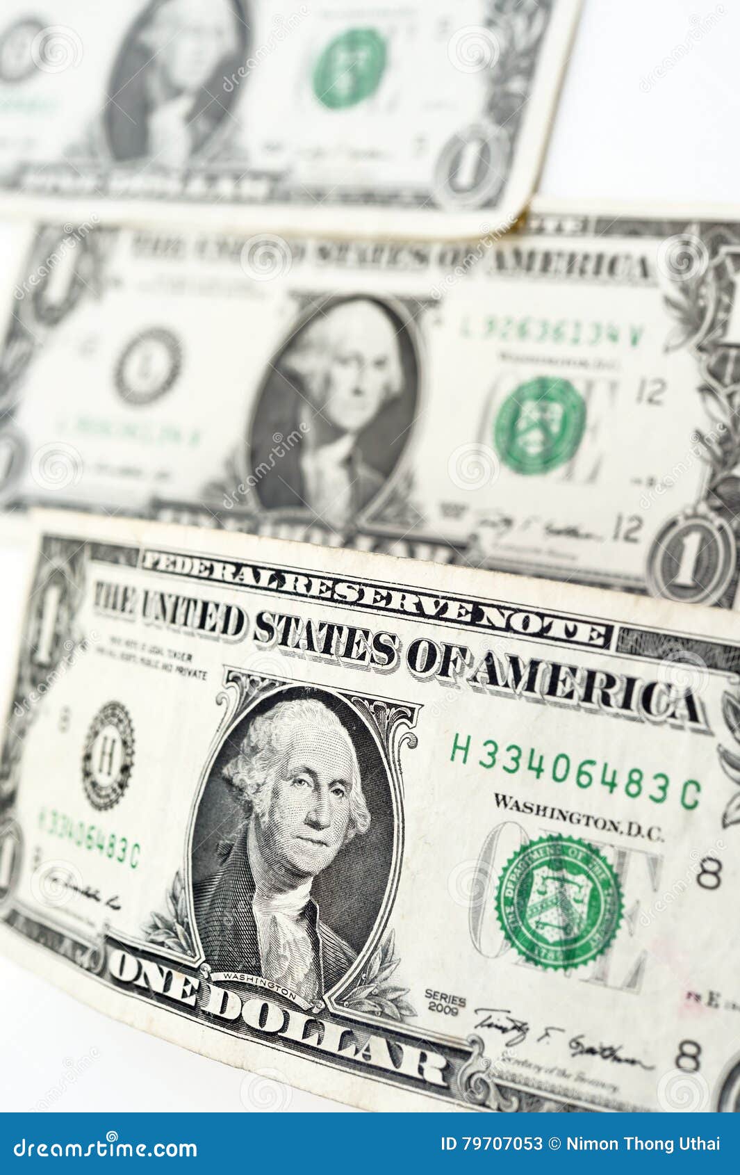 Dollars Bill Isolated on White Background Stock Image - Image of ...