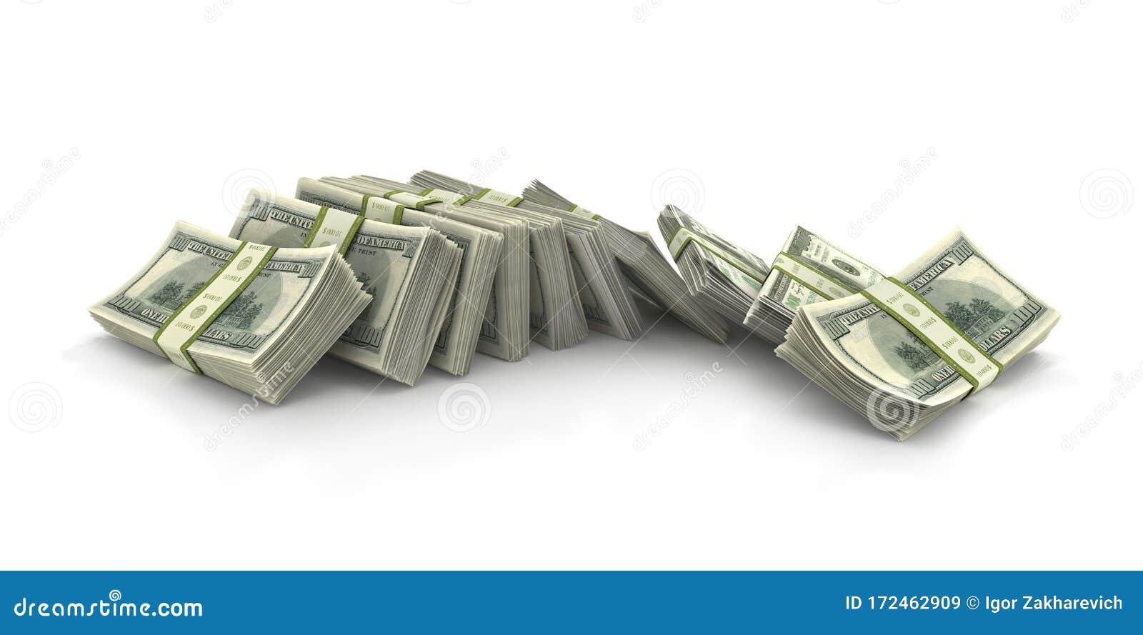 Dollars Bills Stack Isolated Stock Illustration - Illustration of ...