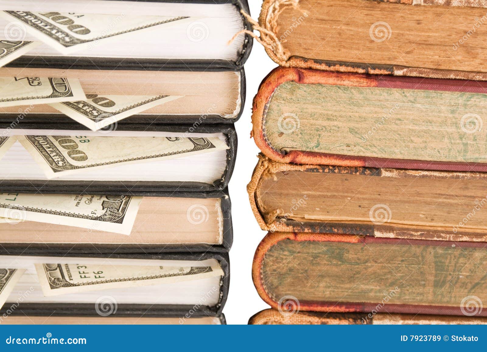 Dollars in the books. stock image. Image of investment - 7923789