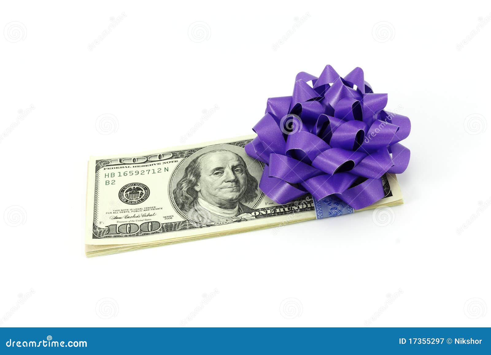 Dollars with a bow stock image. Image of currency, investment - 17355297