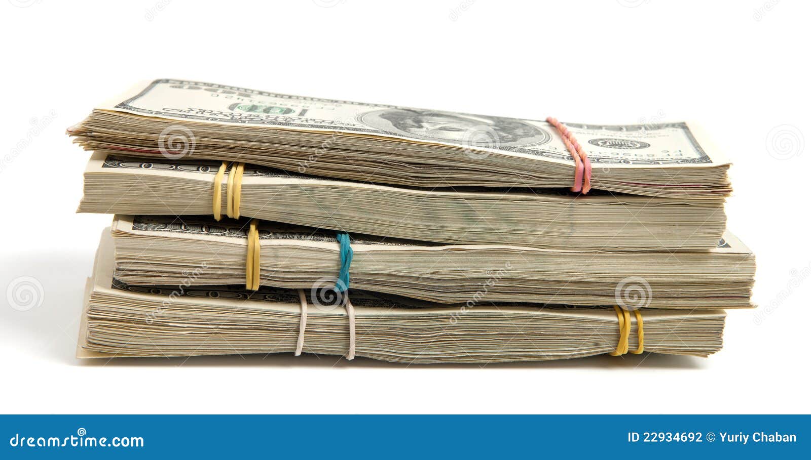 Dollars bundles stock photo. Image of elastic, bunch - 22934692