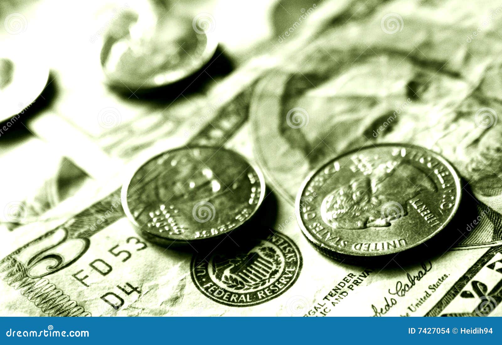 Dollars and cents stock photo. Image of money, coins, quarter - 7427054