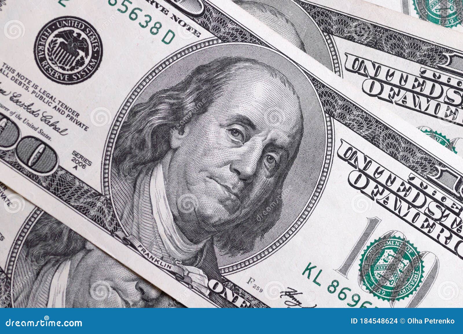 Dollars Closeup. Benjamin Franklin`s Portrait Stock Photo - Image of ...