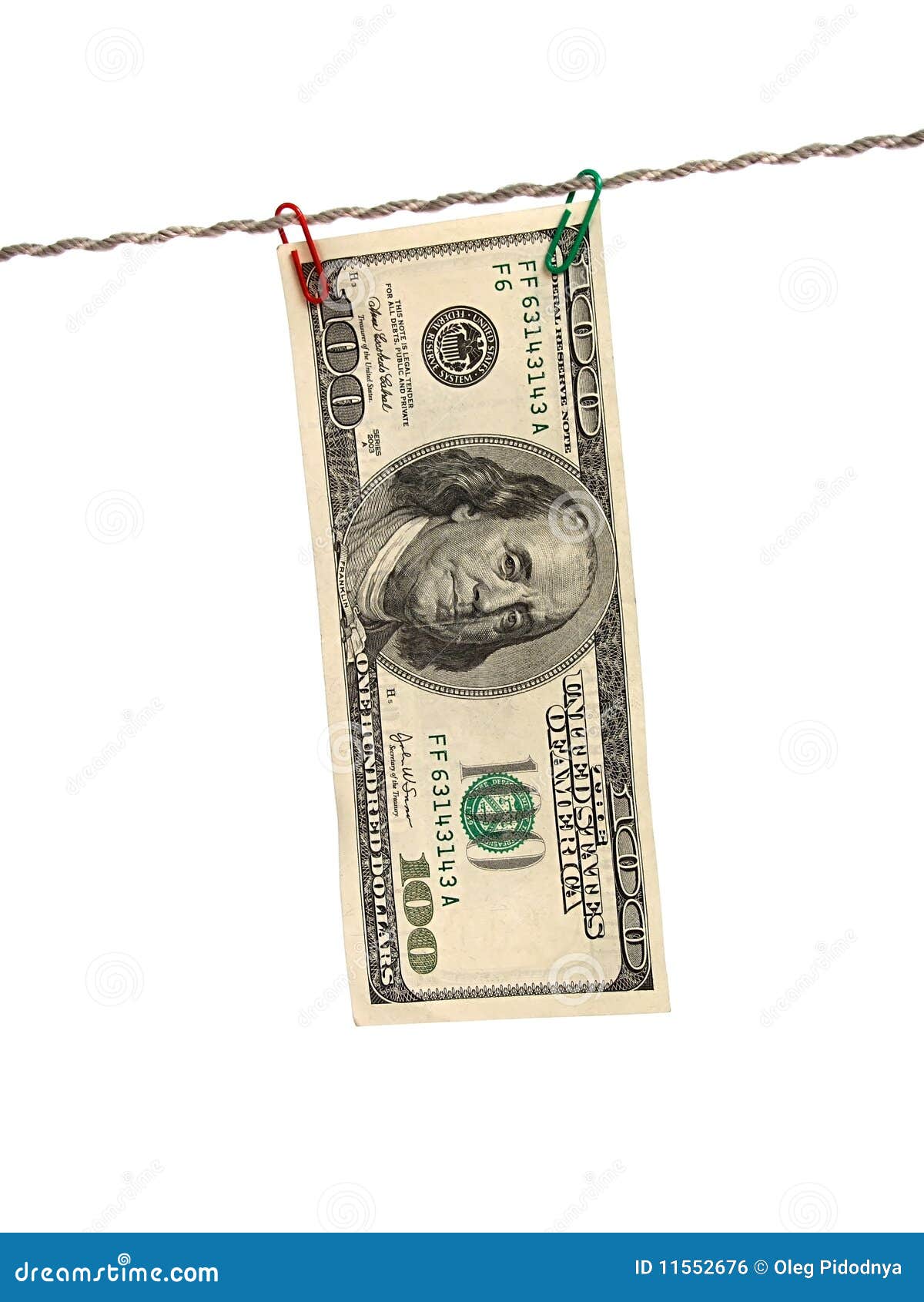 Dollars on clothes-peg stock photo. Image of america - 11552676