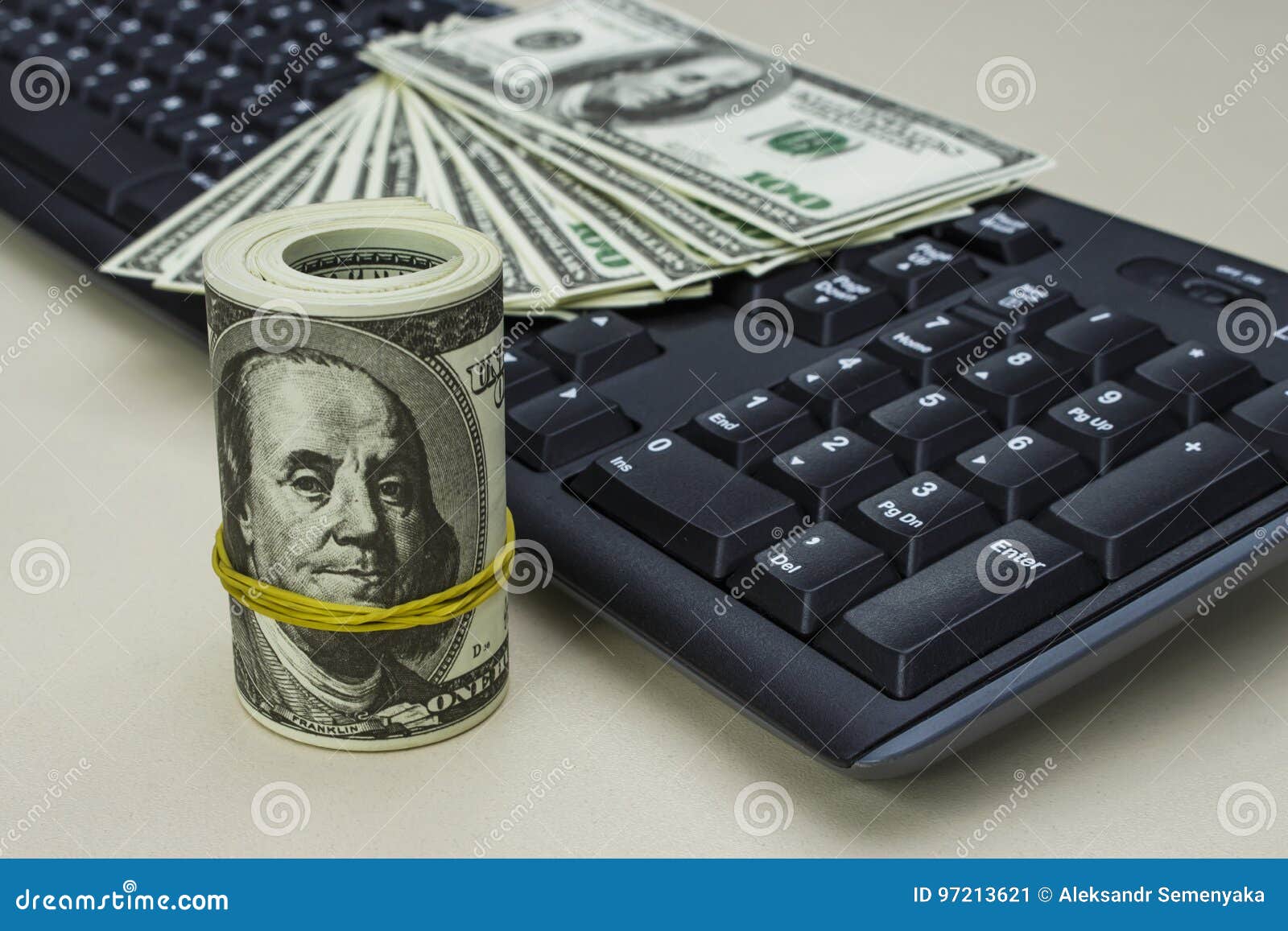 Dollars on a Computer Keyboard Stock Image - Image of savings, dollar ...