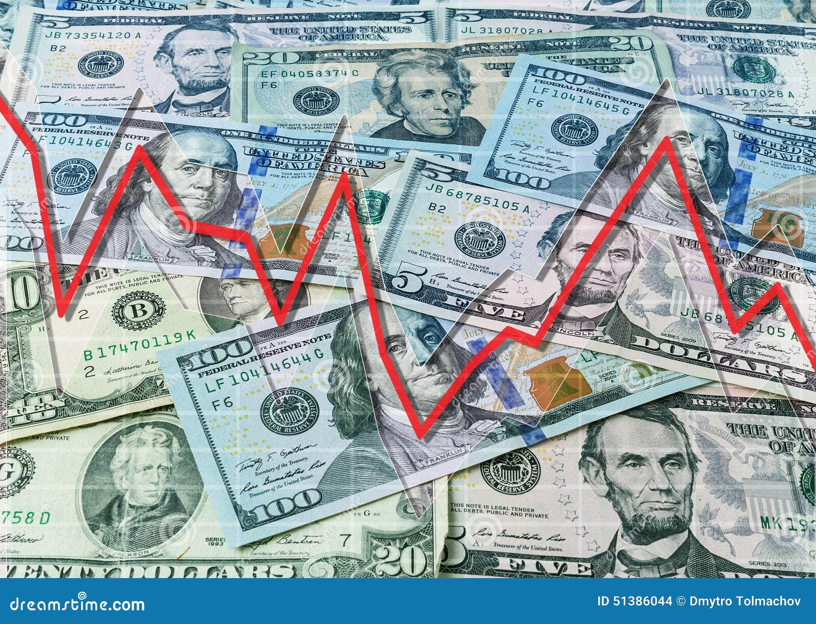 Descending Graph Made Of Stacked Golden Coins Stock Image ...