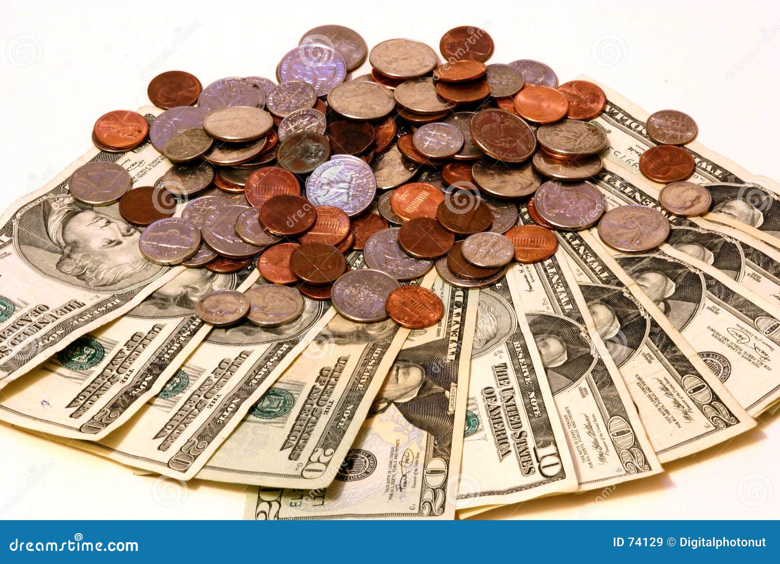 Dollars en Centen stock afbeelding. Image of bank, vernikkelt - 74129