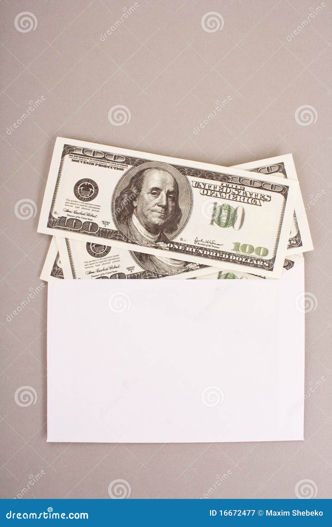 Dollars in the envelope stock image. Image of cash, making - 16672477
