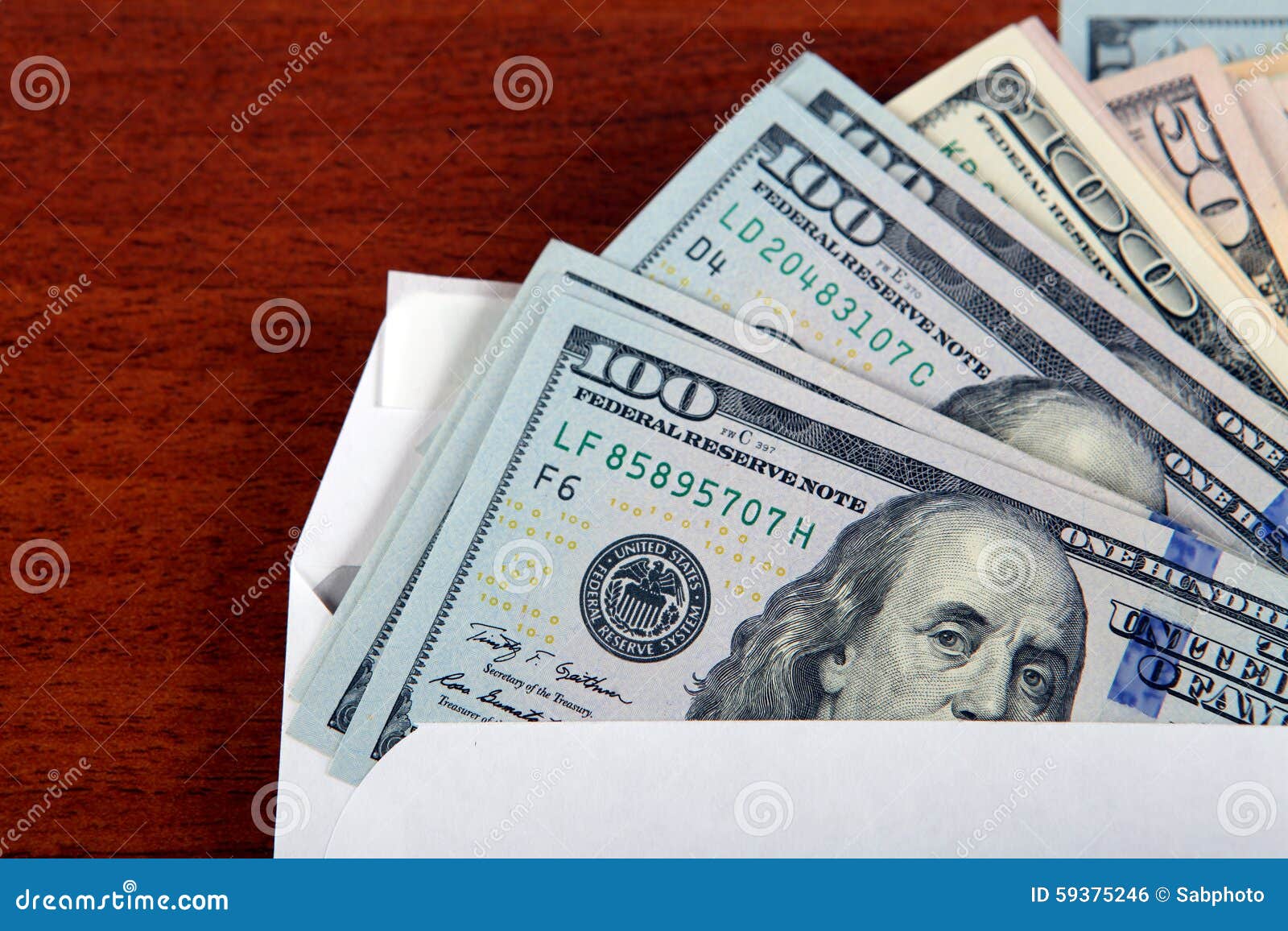 Dollars in Envelope stock photo. Image of business, letter - 59375246