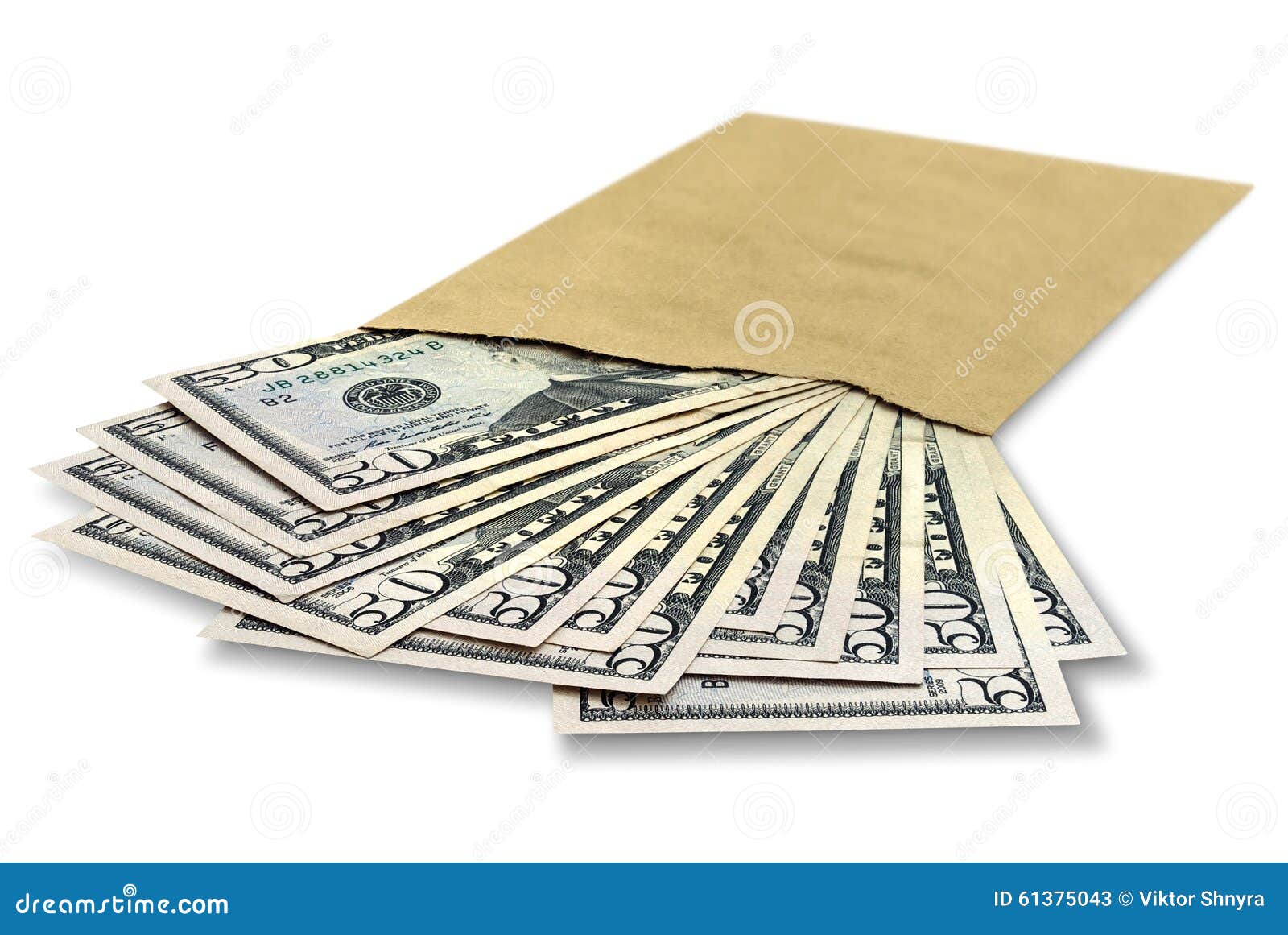 Dollars in an envelope stock image. Image of green, concepts - 61375043
