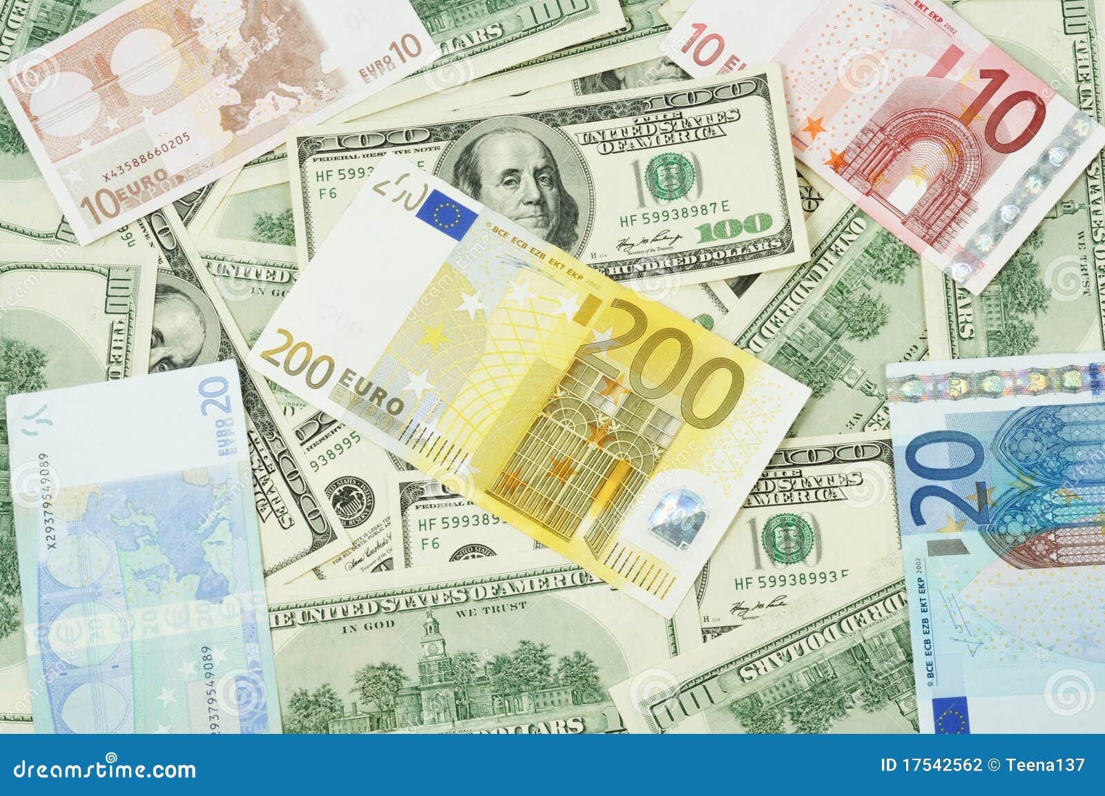 Dollars and euro stock photo. Image of national, currency - 17542562