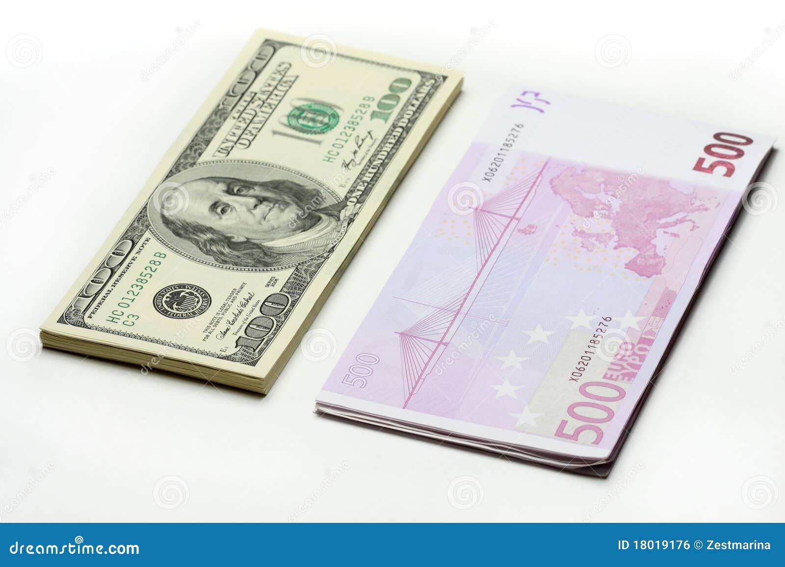 Dollars. Euro. stock photo. Image of investment, credit - 18019176