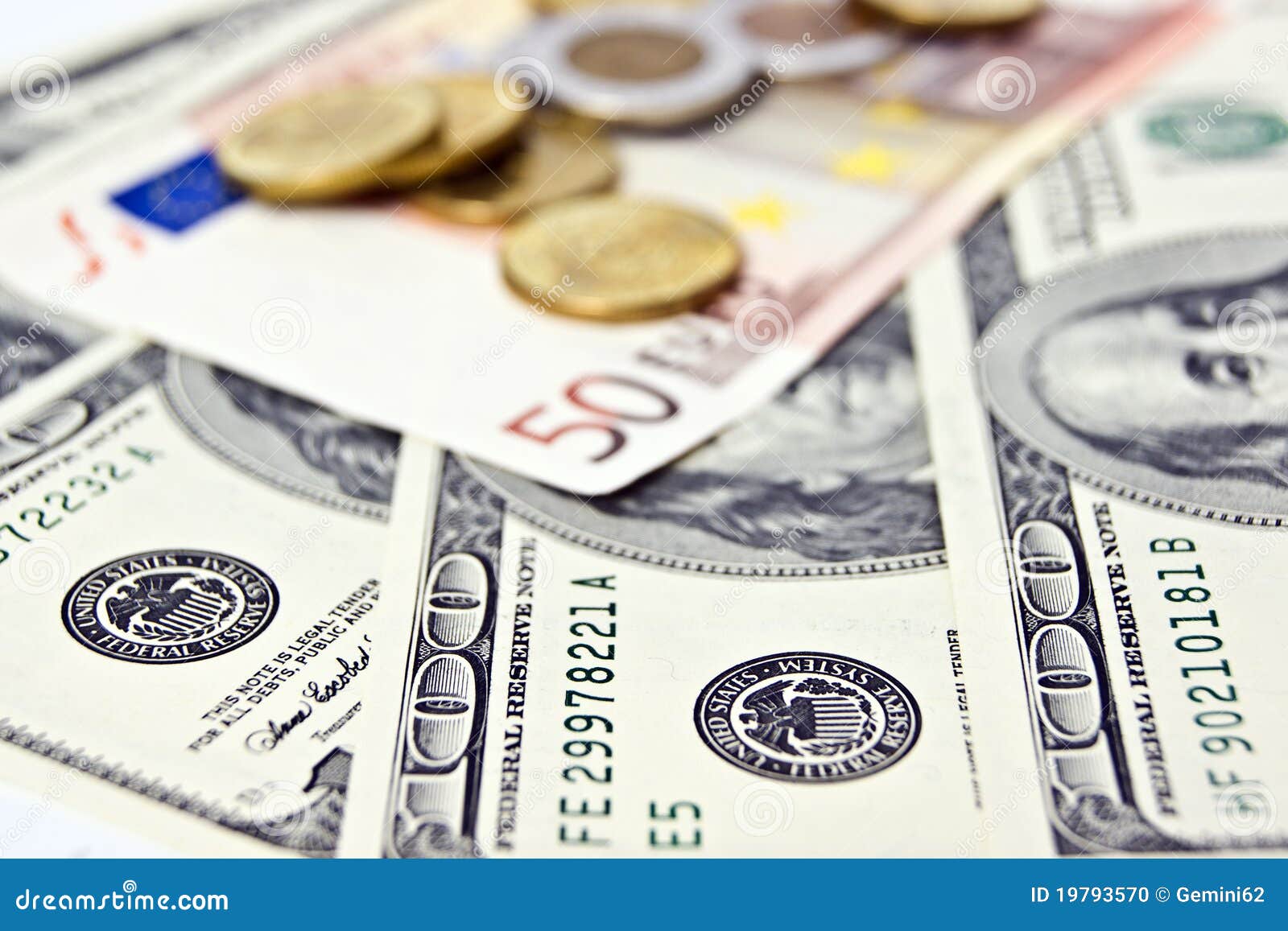 Dollars and Euro stock photo. Image of cash, exchange - 19793570