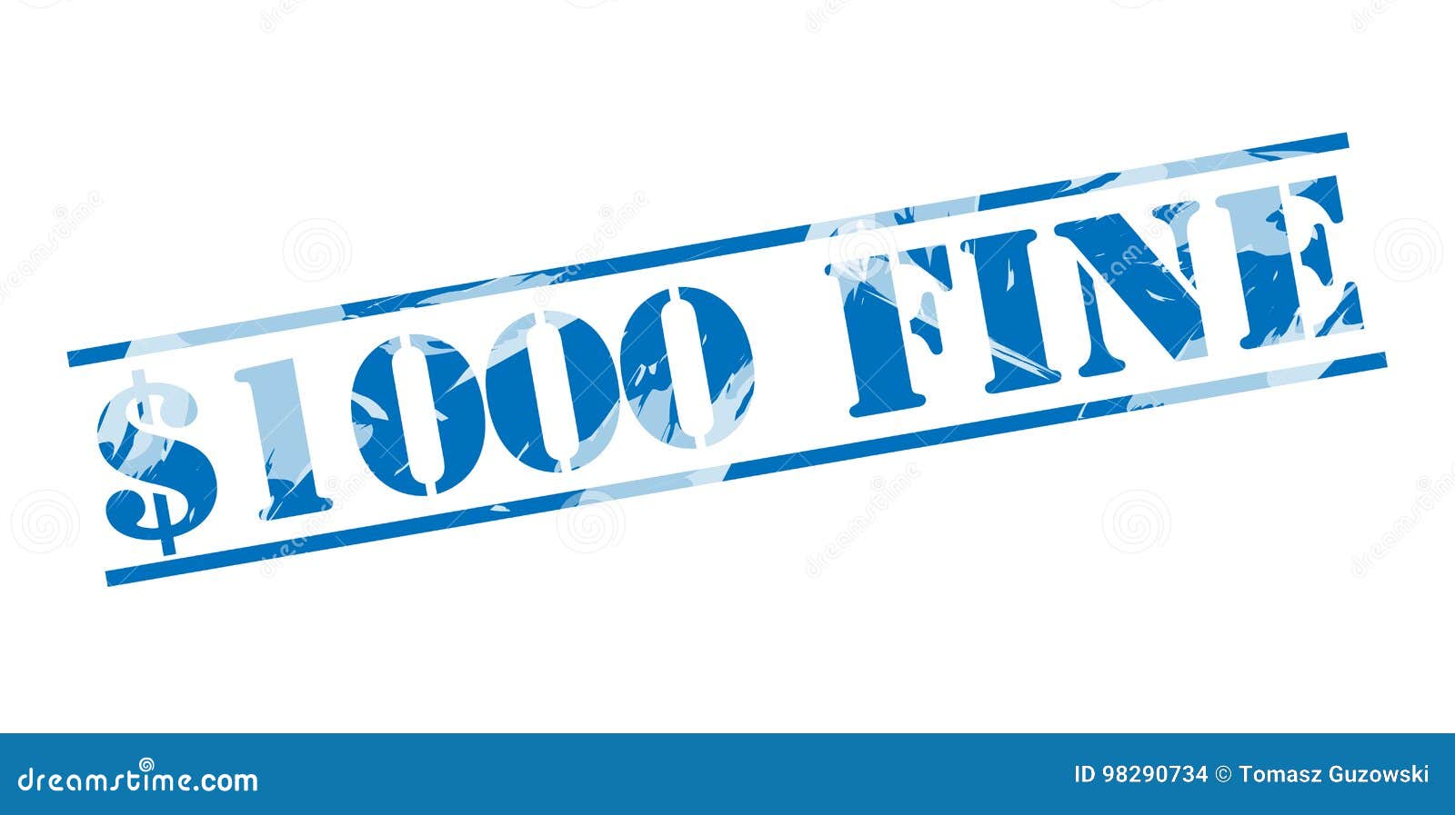 1000 Dollars Fine Blue Stamp Stock Illustration - Illustration of label ...