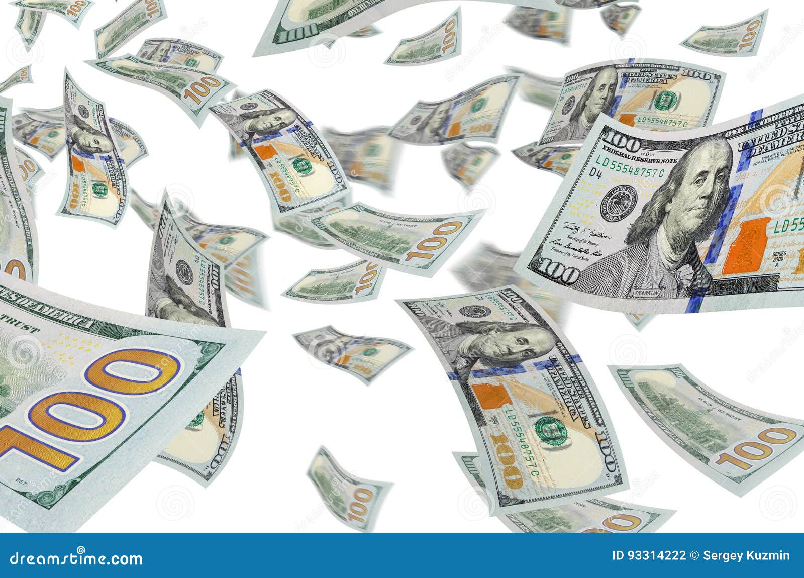 Dollars in flight. stock photo. Image of tranche, financing - 93314222