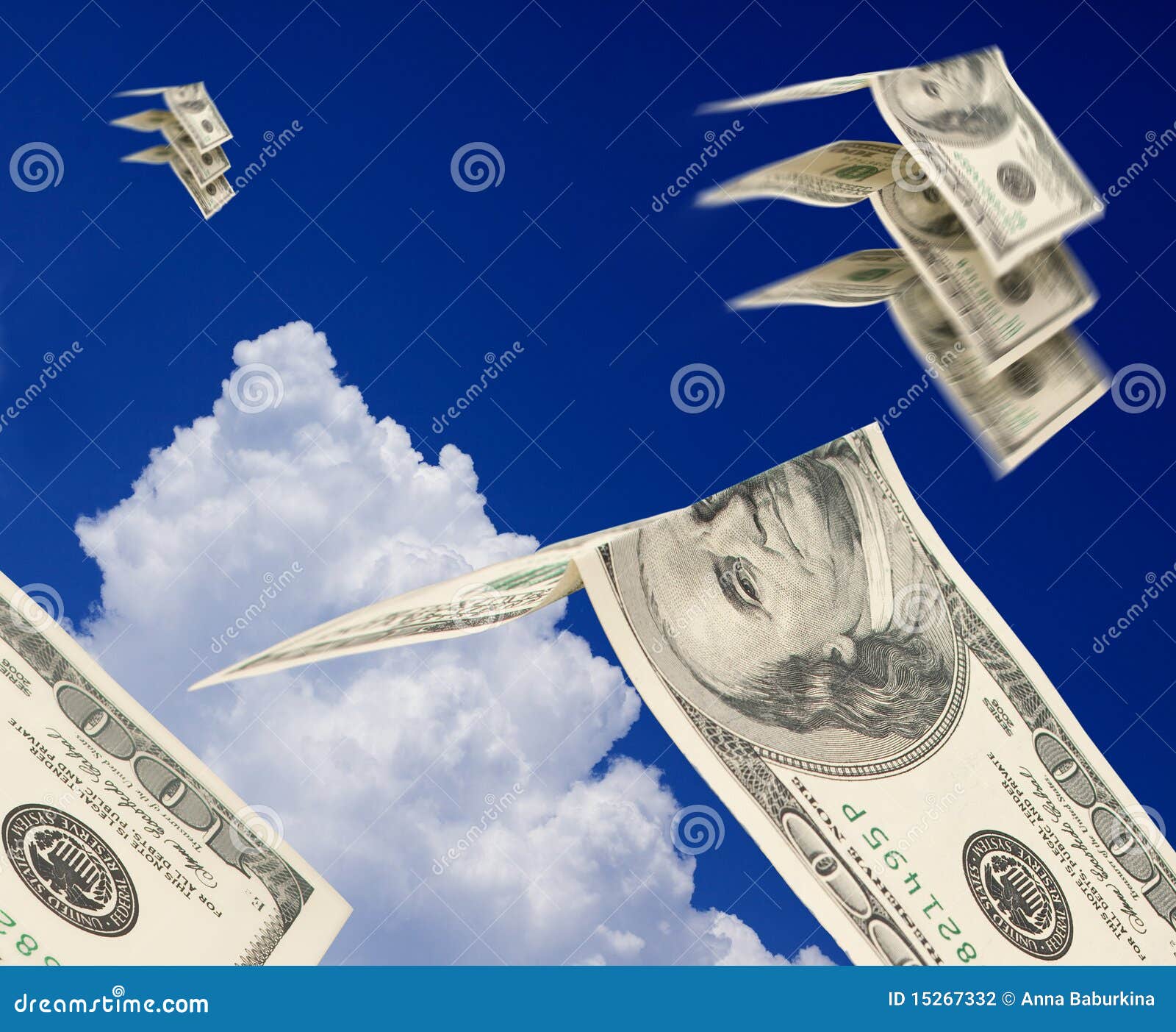 Dollars fly away stock photo. Image of lost, money, migrant - 15267332