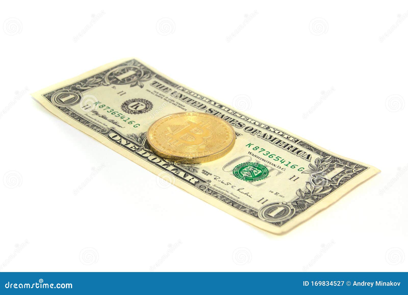 Dollars and Gold Coin Isolated Stock Image - Image of wages, white ...