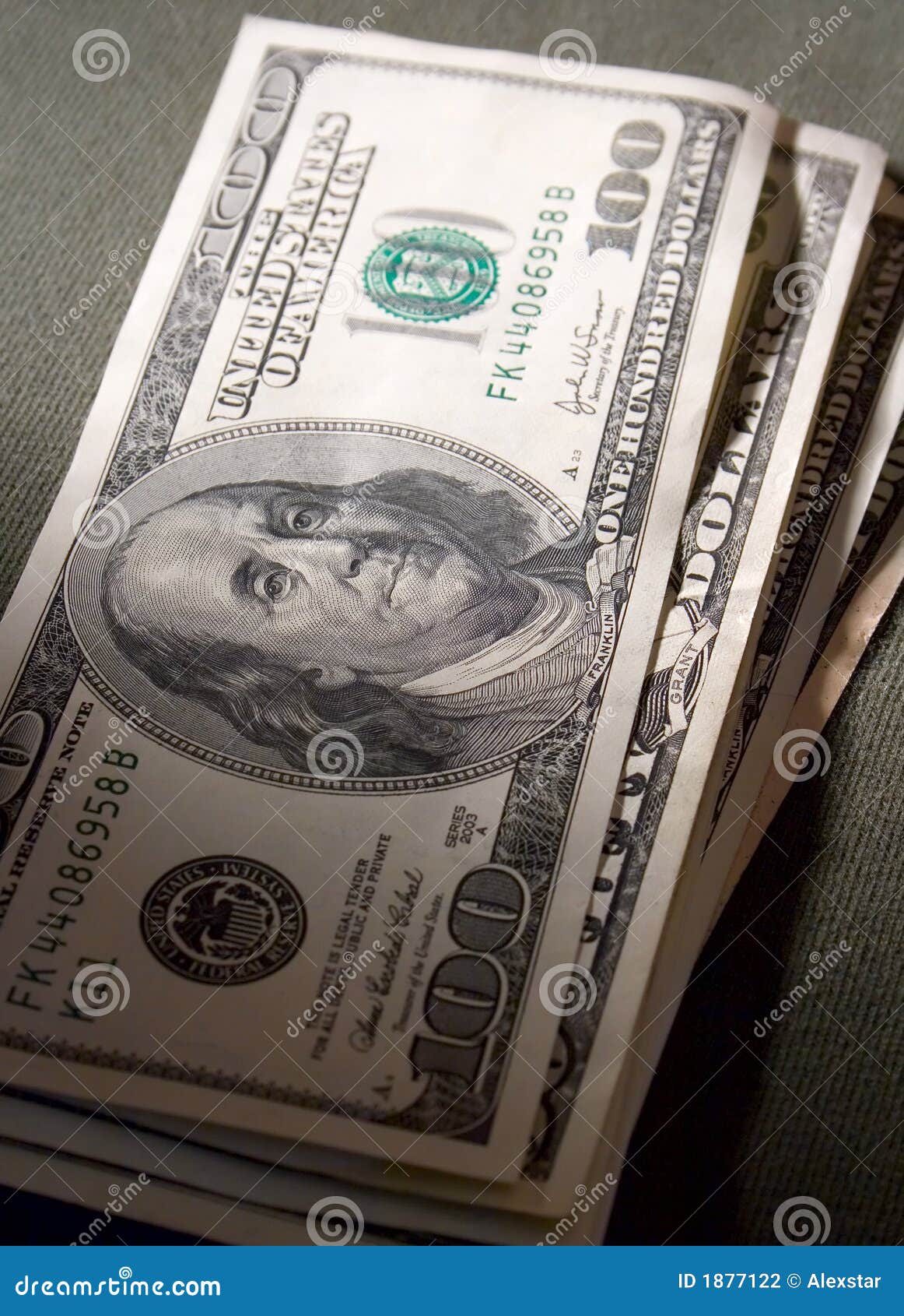 Dollars in grey stock photo. Image of paper, roll, value - 1877122